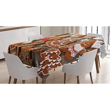 Amazon.com: Juvale Gingerbread Man Tablecloth for Christmas Party (54 x ...