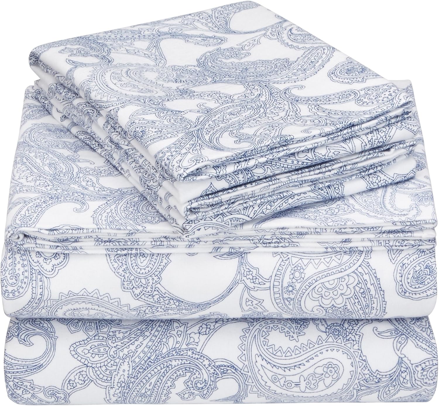 Amazon.com: Amazon Brand – Pinzon 170-Gram Flannel Cotton Bed Sheet Set ...