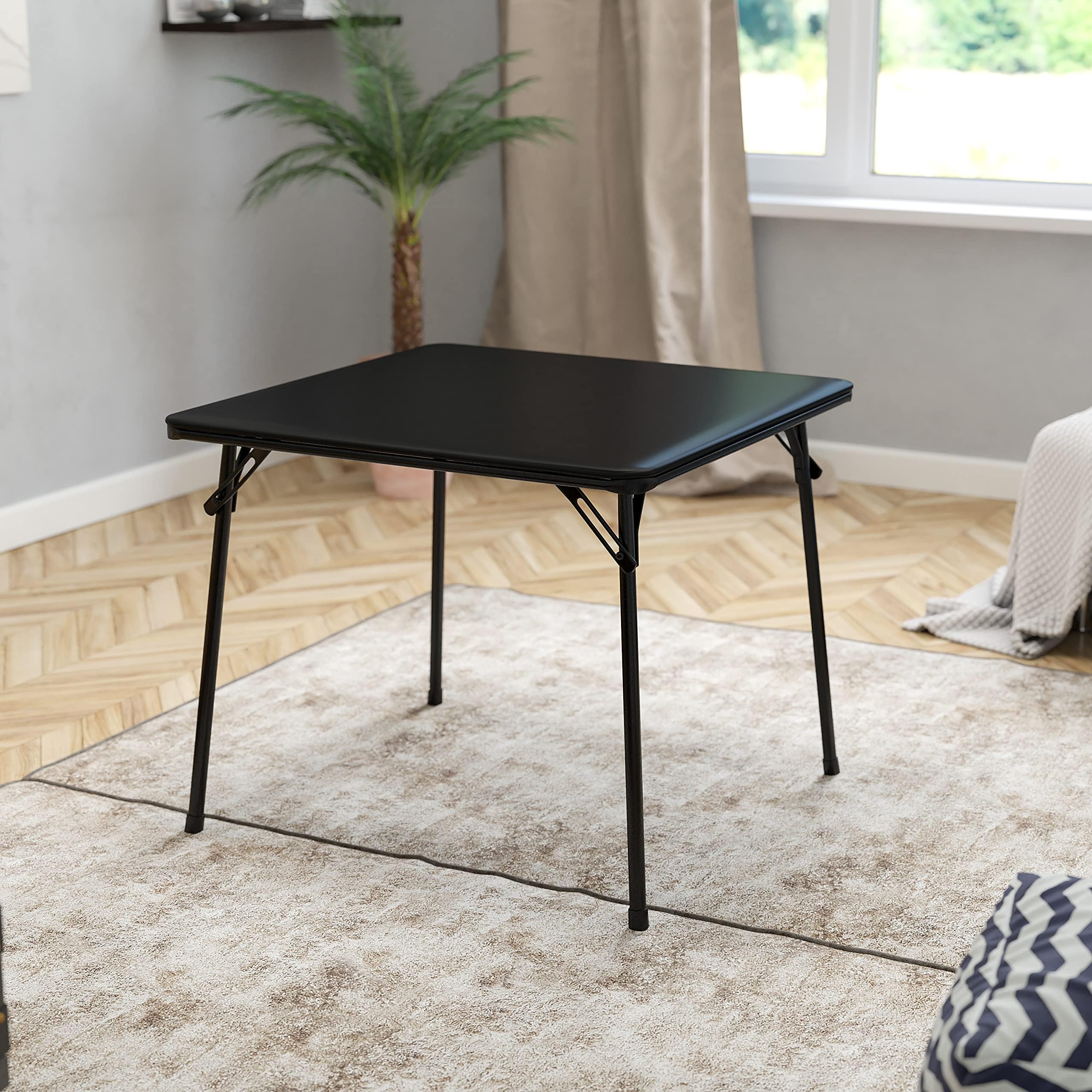 Amazon.com: Cosco Square Folding Table 34" Black Steel, Steel Frame ...