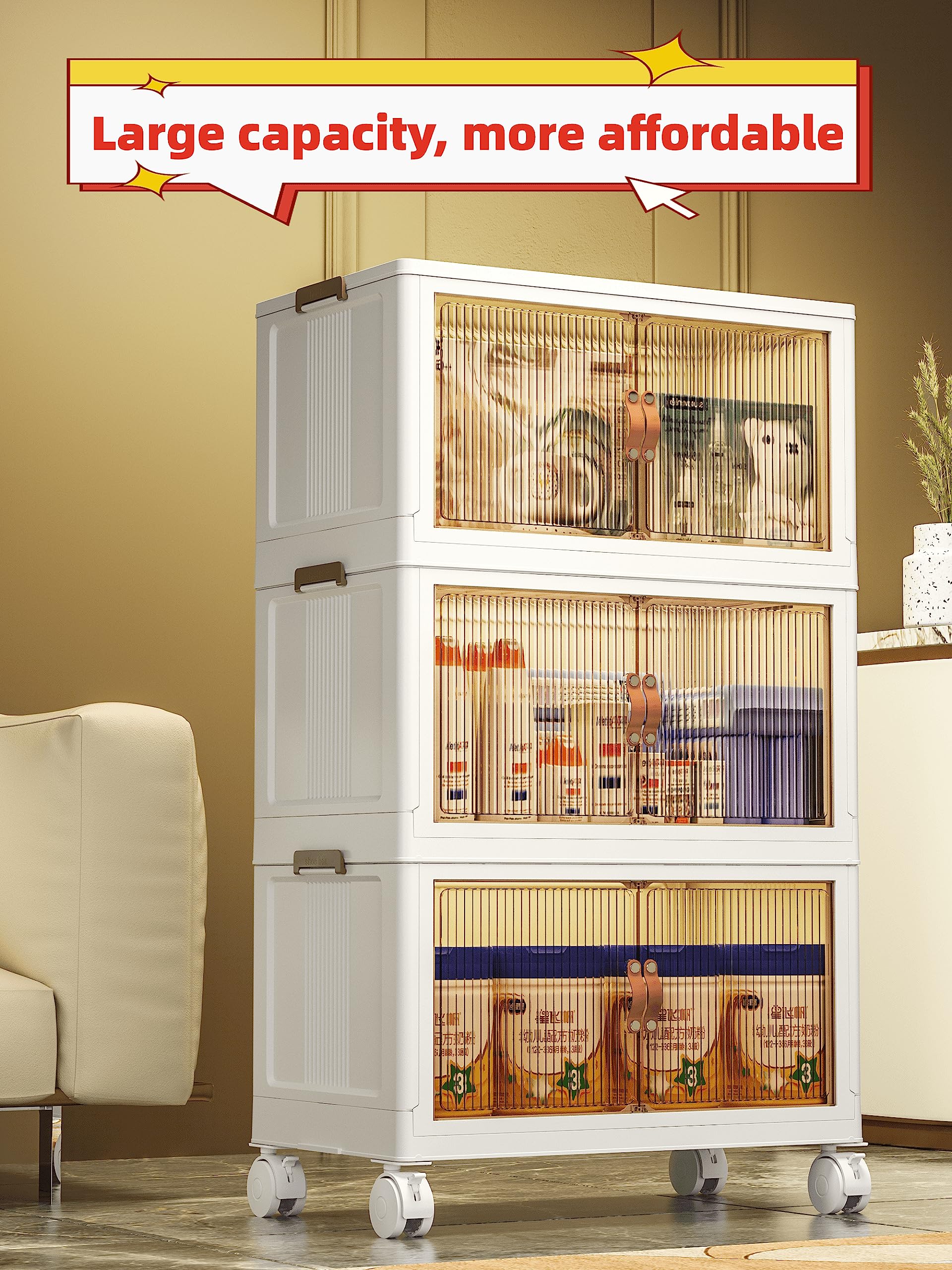 Snapklik.com : YENFZIX 32Gal Lidded Home Storage Bins - Collapsible ...