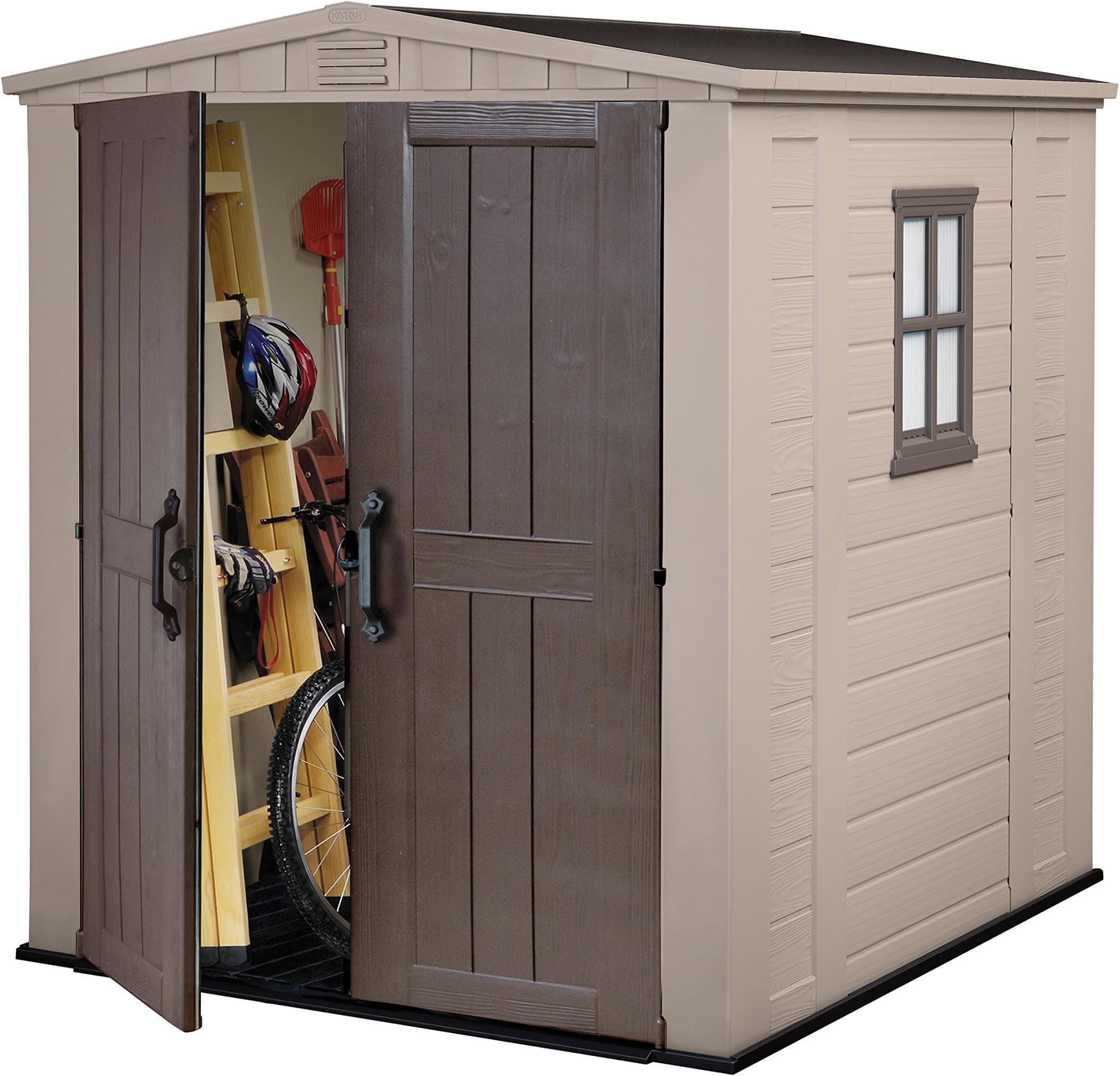 Forest Garden Overlap Pressure Treated 10x6 Apex Shed - Double Door ...
