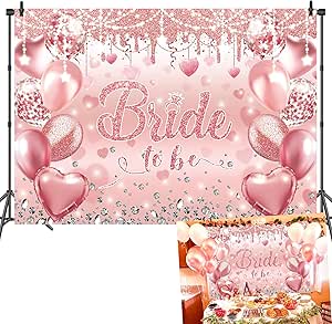 Amazon.com : 7x5ft Bridal Shower Balloon Diamond Backdrop Rose Gold ...