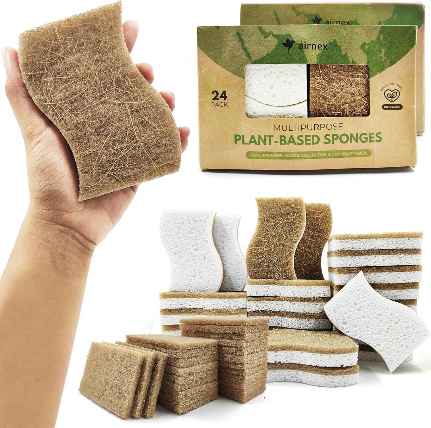 Amazon.com: AIRNEX Pack of 24 S-Shape Non-Scratch Eco Dishwashing ...