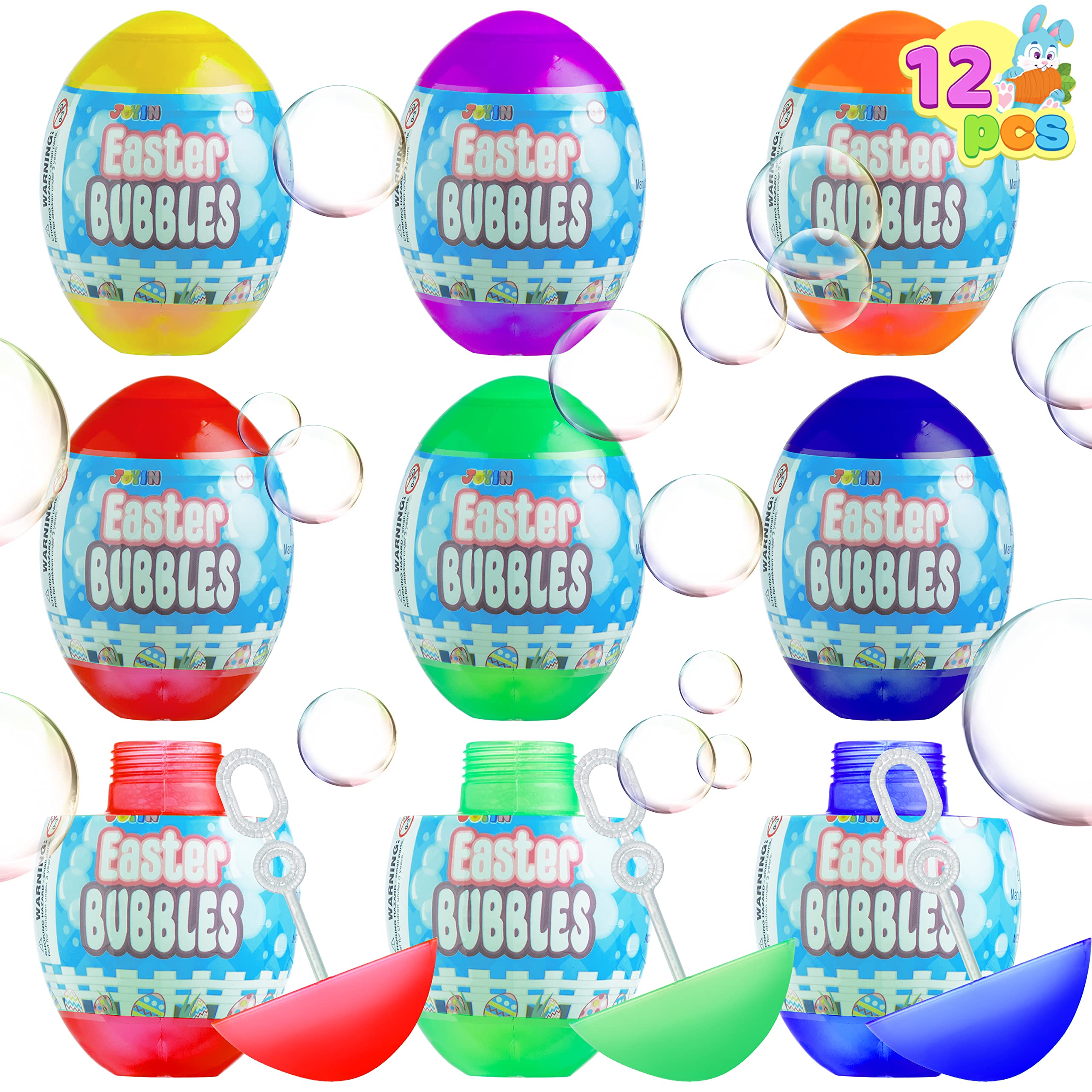 Amazon.com: JOYIN 12 Easter Egg Bubbles Wands for Kids Seasonal ...