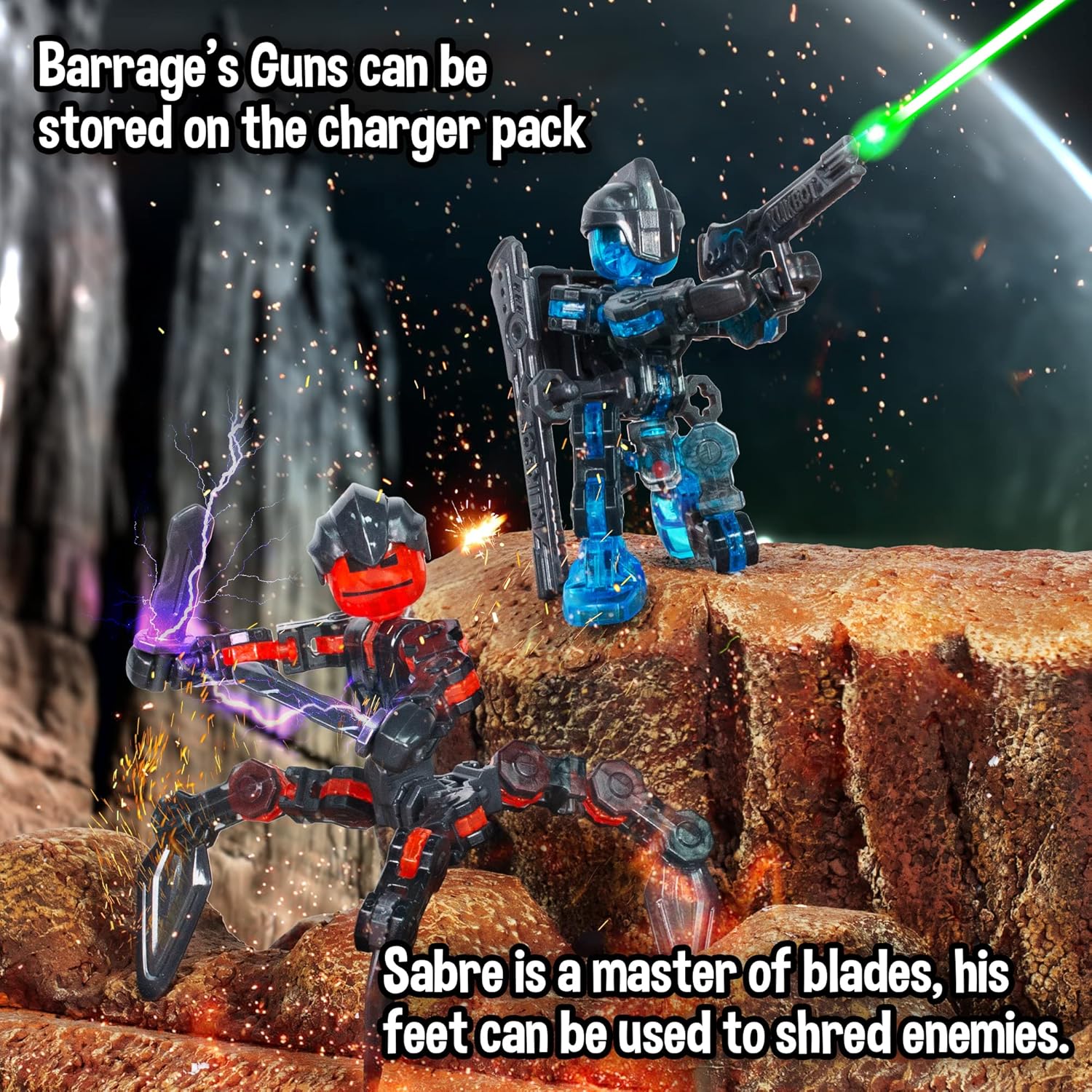 Buy Zing Klikbot Complete Set of 4 Poseable Action Figures with Weapons ...