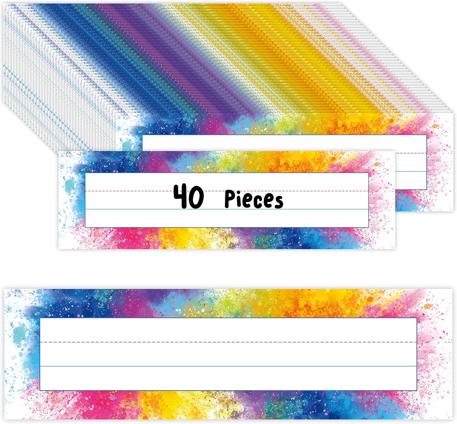 Amazon.com: 40PCS Desk Nameplates, Double Sided PET Film Desk Name Tags ...