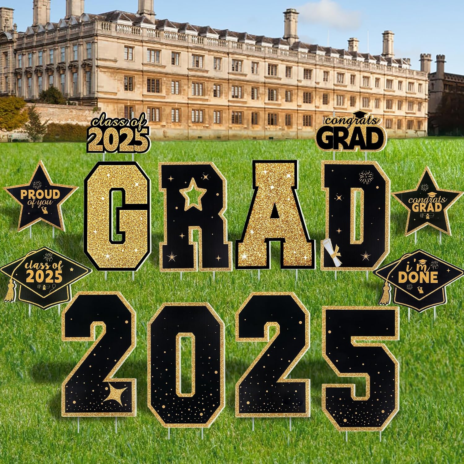 Amazon.com : 14PCS Graduation Yard Signs Class of 2025, Graduation ...
