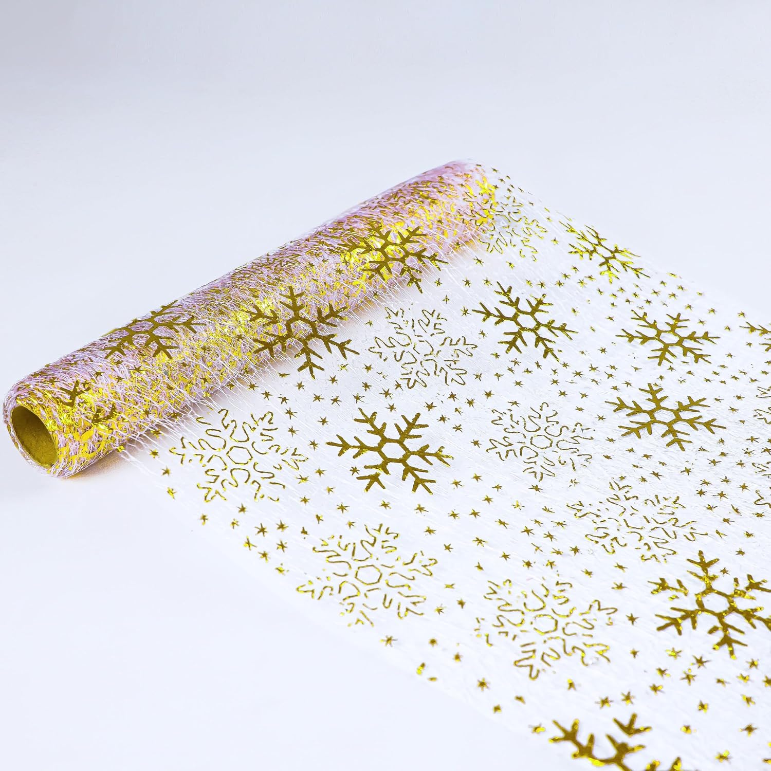 Amazon.com: 2 Pcs Christmas Snowflake Gold Table Runner 108 Inch X2 ...