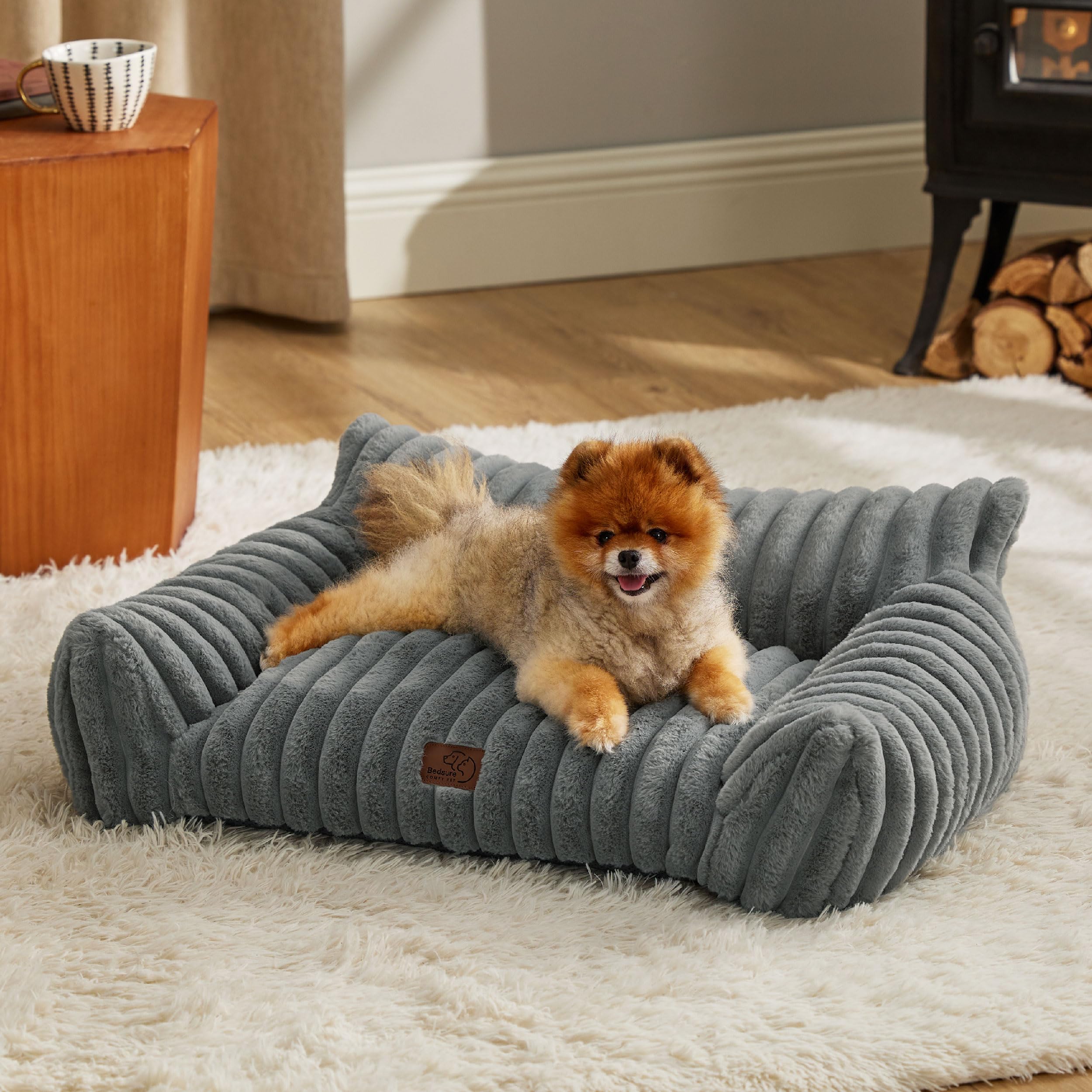 Amazon.com : Bedsure Cute Cat Couch for Pets - Fluffy Small Dog Sofa ...