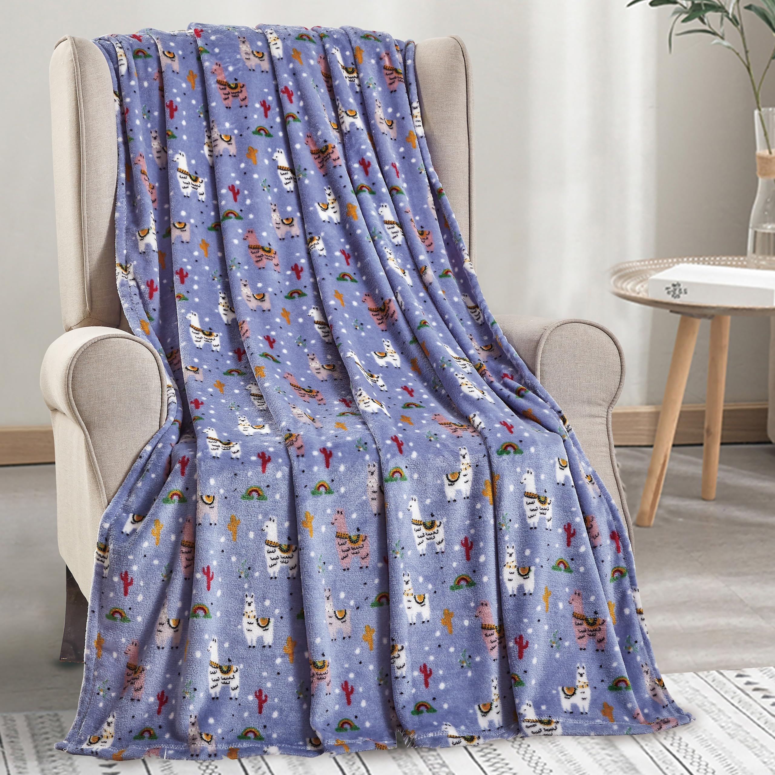 Amazon.com: Elegant Comfort Lightweight Printed Throw Blanket- All ...