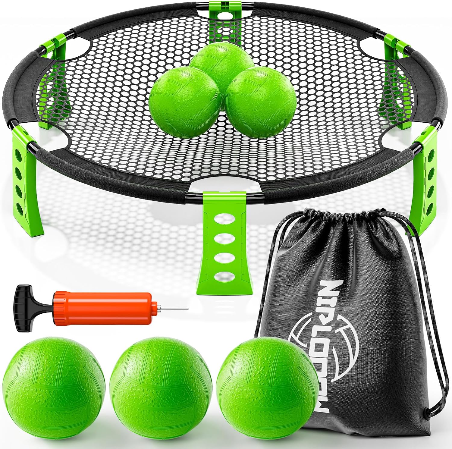 NIPLOOW Outdoor Beach Ball Game Set for Kids Teens Adults, Includes 6 ...