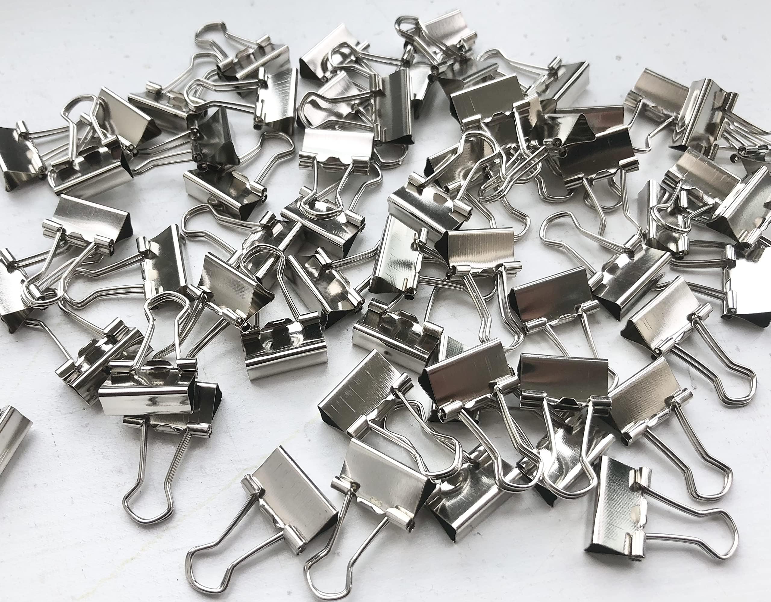 10 x Mini Bulldog Clips Letter Clips Grip Clips Chrome 22mm : Amazon.co ...