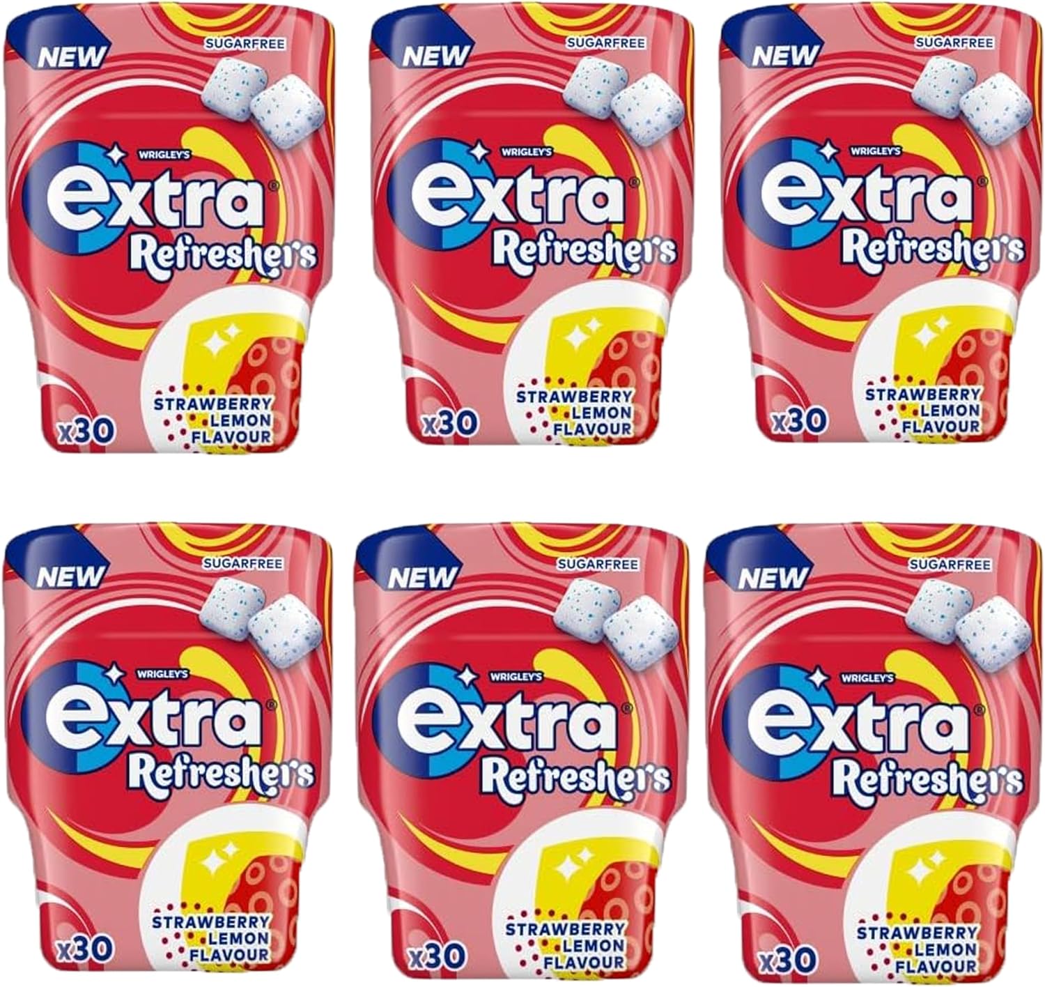 Extra Refreshers, Strawberry Lemon Flavor Sugar free Chewing Gum Bottle ...