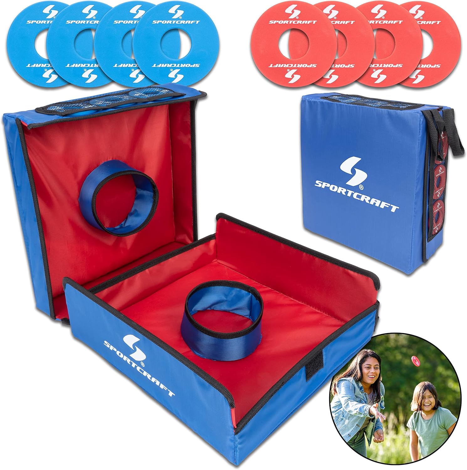 Sportcraft Portable Washer Toss, 2 Fabric Targets with a Sand-Filled ...