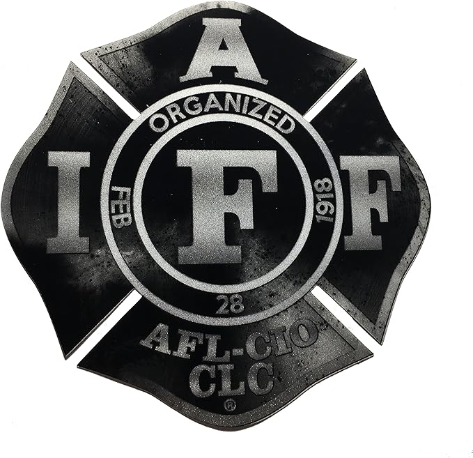 Amazon.com: The 4" REFLECTIVE Black STEEL IAFF Union 3m Vinyl ...