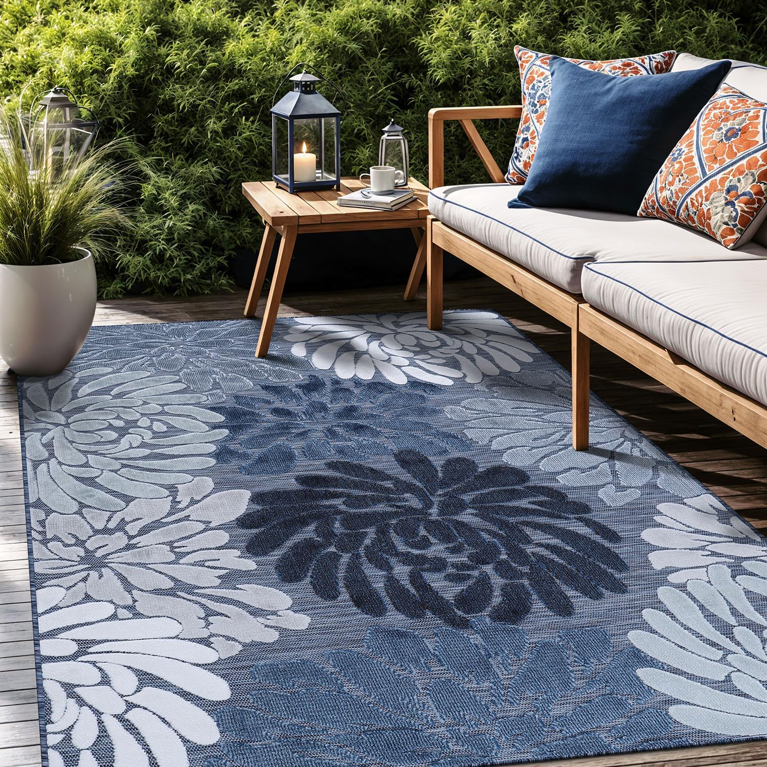 Amazon.com: Luul Home Floral Indoor Outdoor Rugs 8x10 Large Area Rug ...