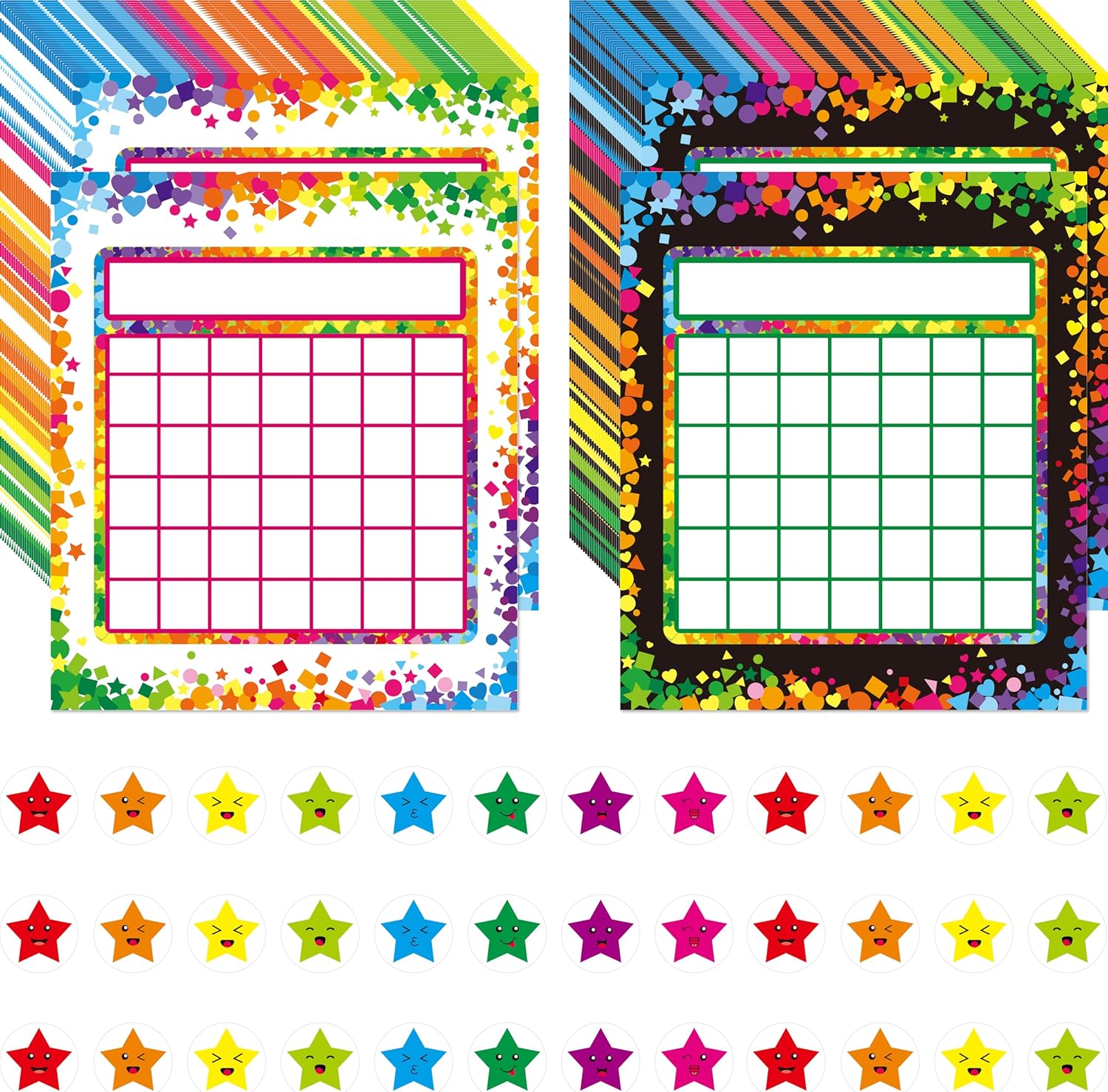 Amazon.com : 90 Pack Classroom Incentive Chart in 2 Designs with 2640 ...