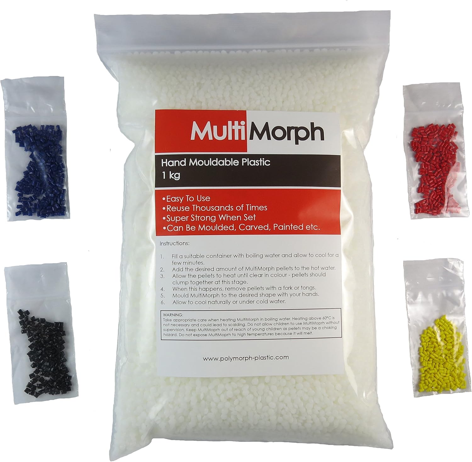 Amazon.com: MultiMorph Polymorph Mouldable Plastic Pellets 1kg + 4 Free ...