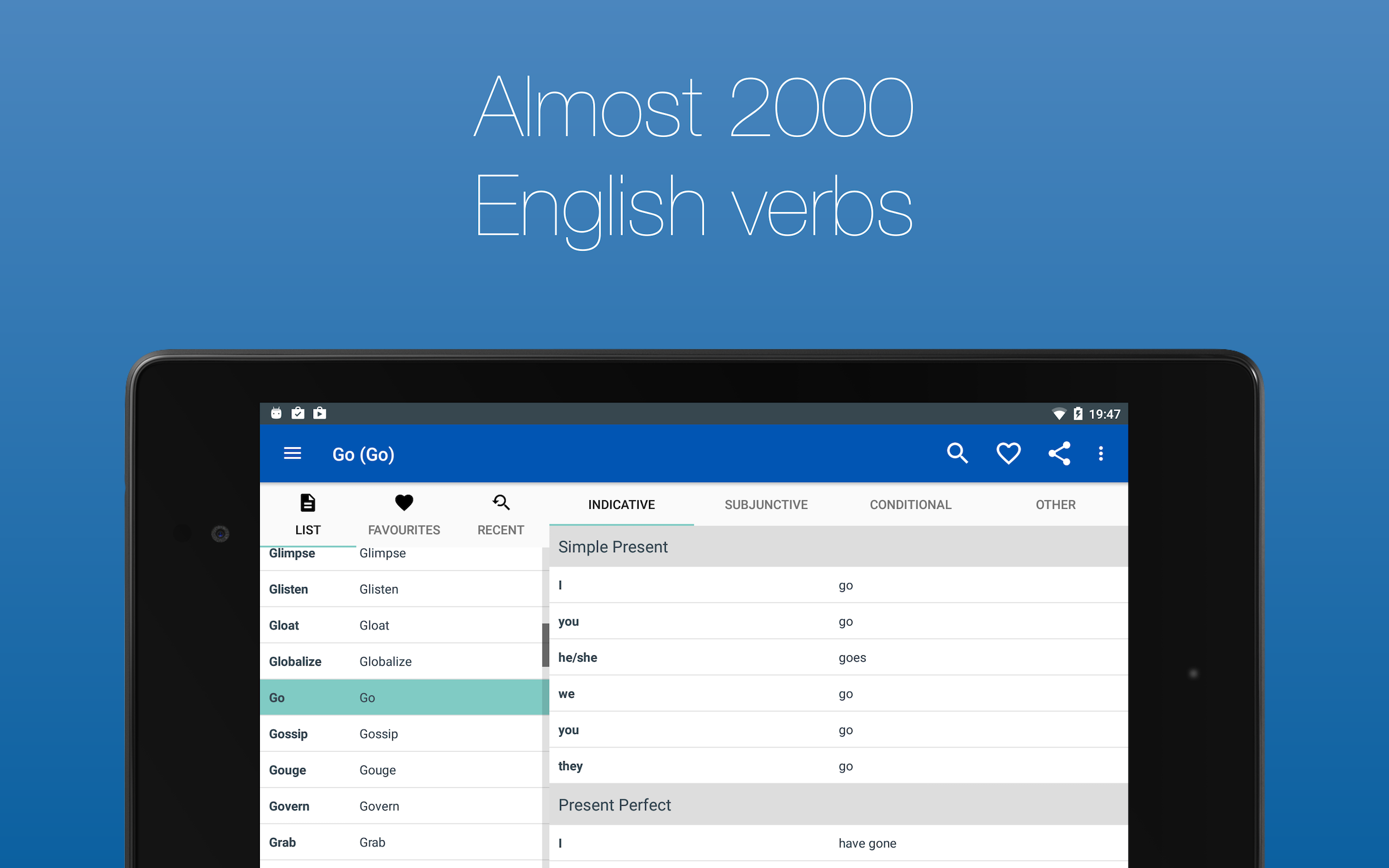 English Verb Conjugator - App on Amazon Appstore