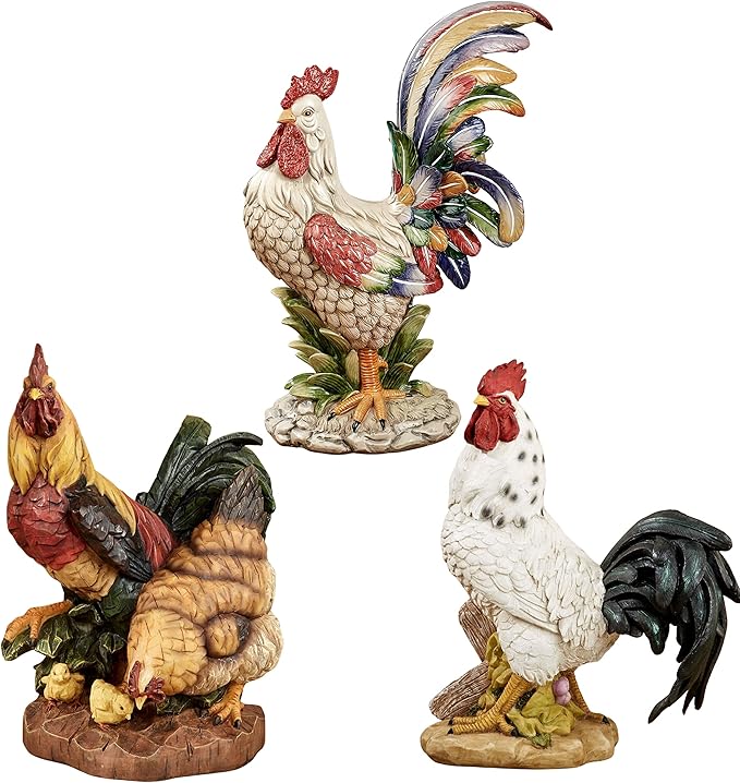 Amazon.com: Pride of Roosters Table Statues and Sculptures | Chicken ...