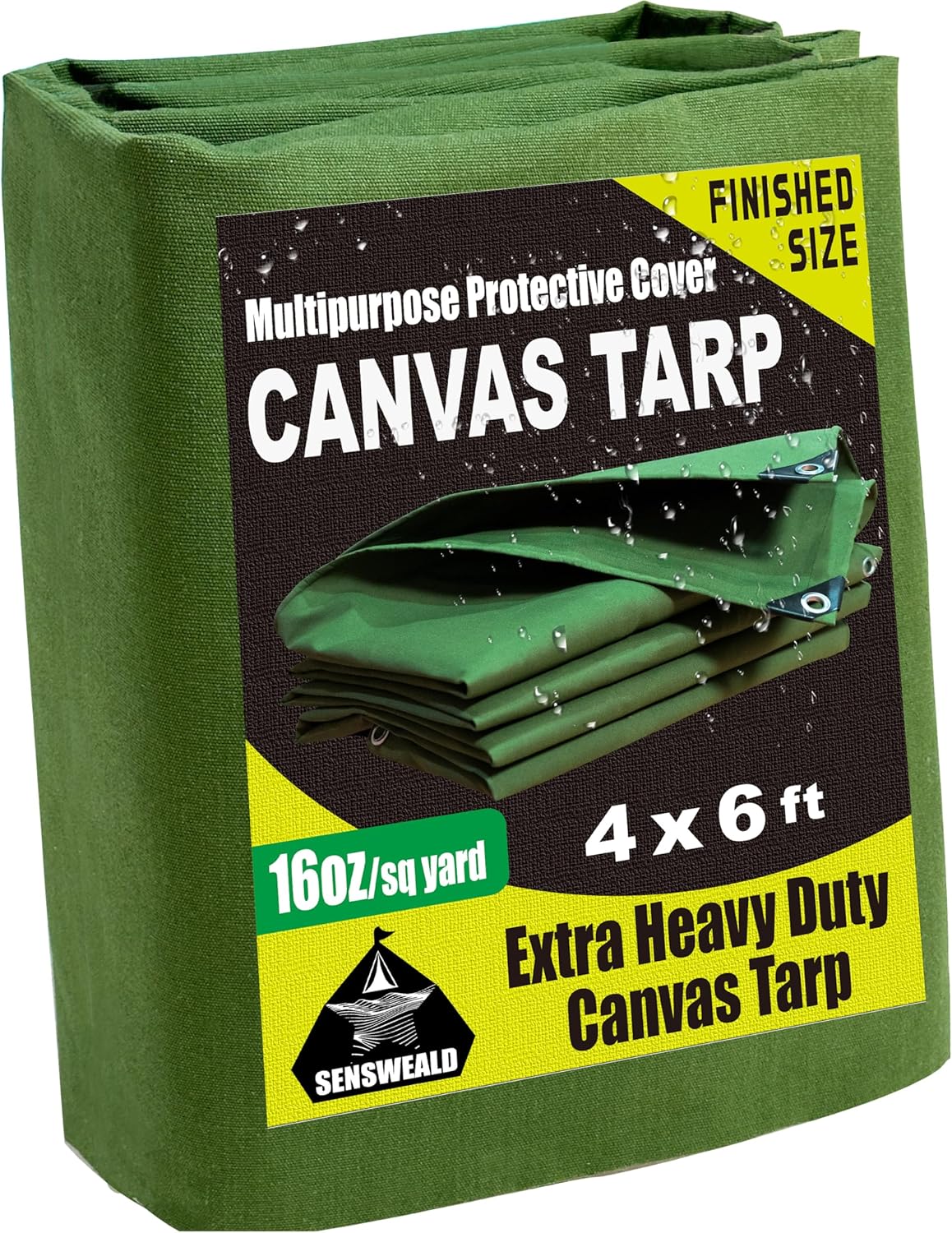 Small Canvas Tarp 4x6 Feet 16oz Water-Resistant Canvas Tarp with ...