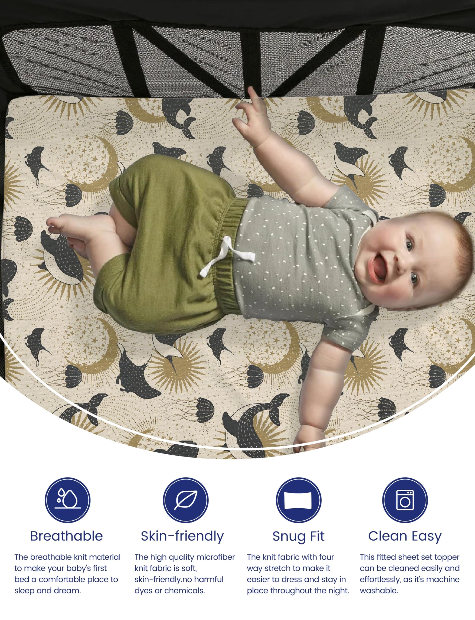 Snapklik.com : Graco Pack And Play Sheets - Fitted, Hypoallergenic Mini ...