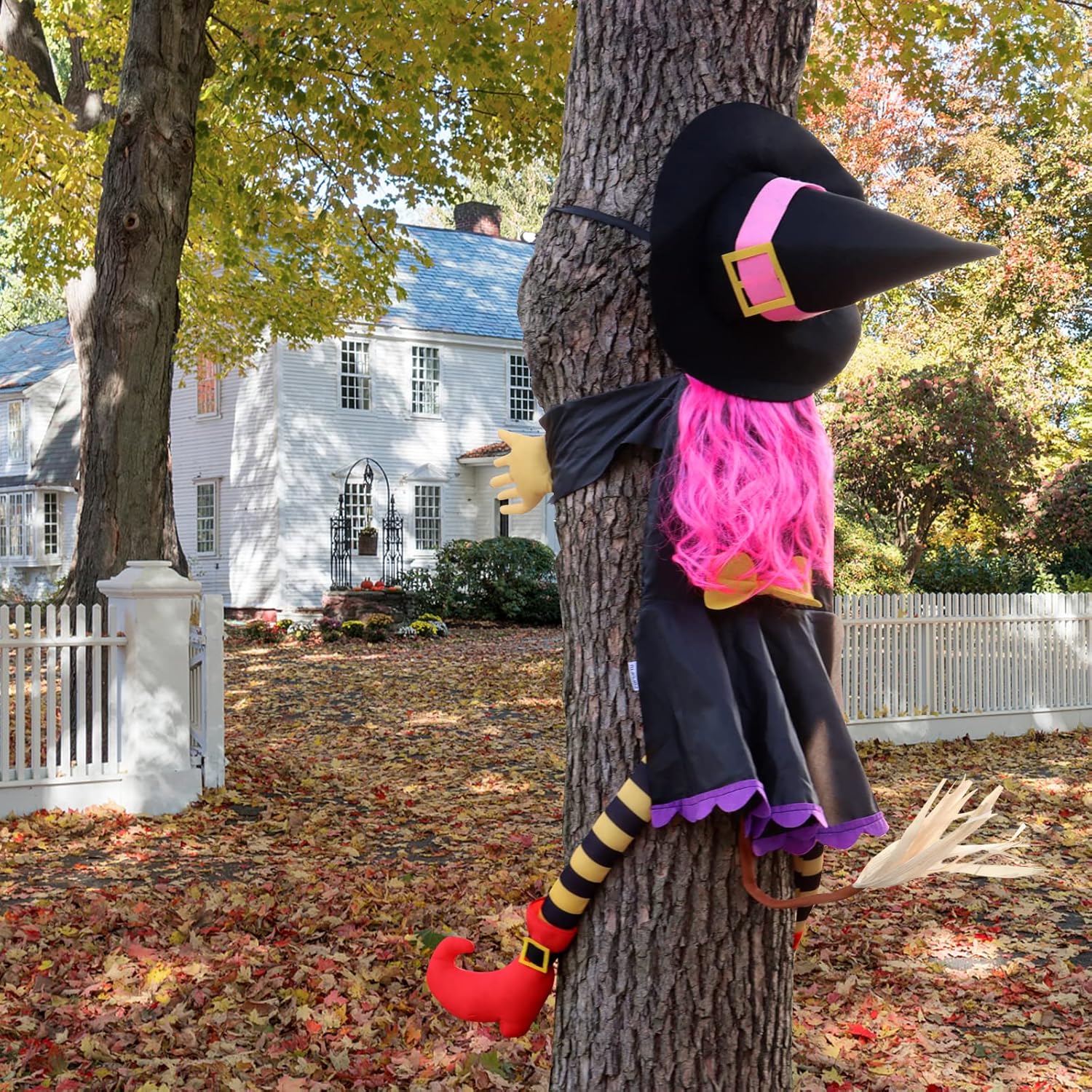 POPGIFTU Crashing Witch into Tree Halloween Decoration(51" H), Crashing ...