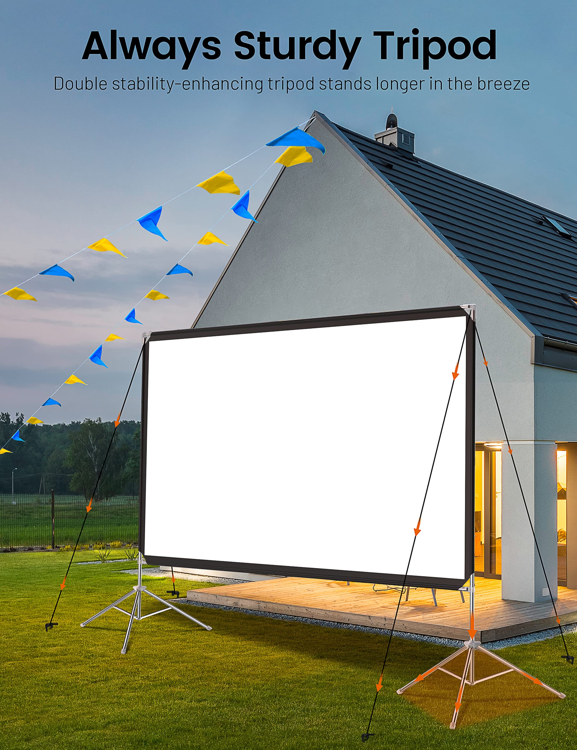 Projector Screen and Stand - Velcolt Portable Video Projection Screen ...