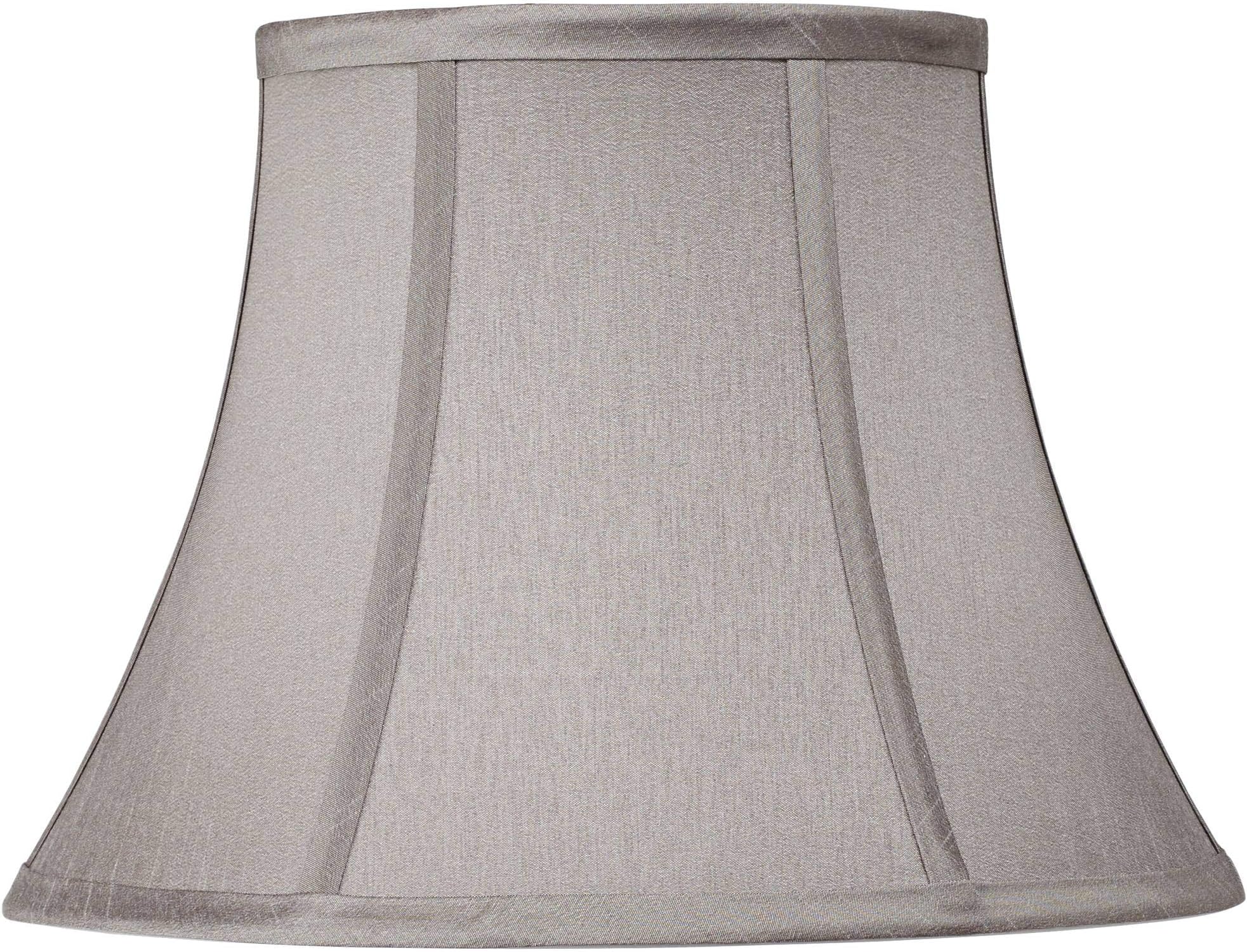 Pewter Gray Medium Bell Lamp Shade 8" Top x 14" Bottom x 11" Slant x 10 ...