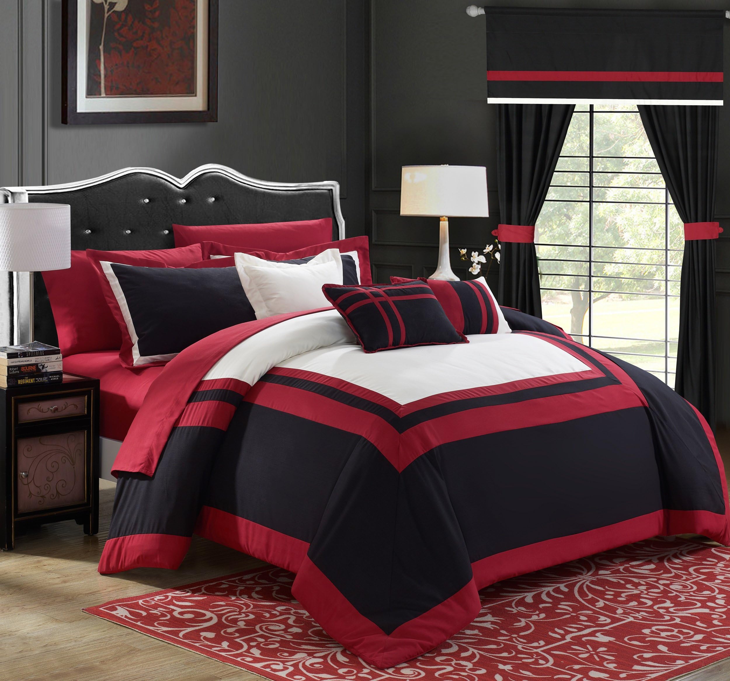 Amazon.com: Chic Home Ritz 20 Piece Comforter Set Color Block Bed in a ...