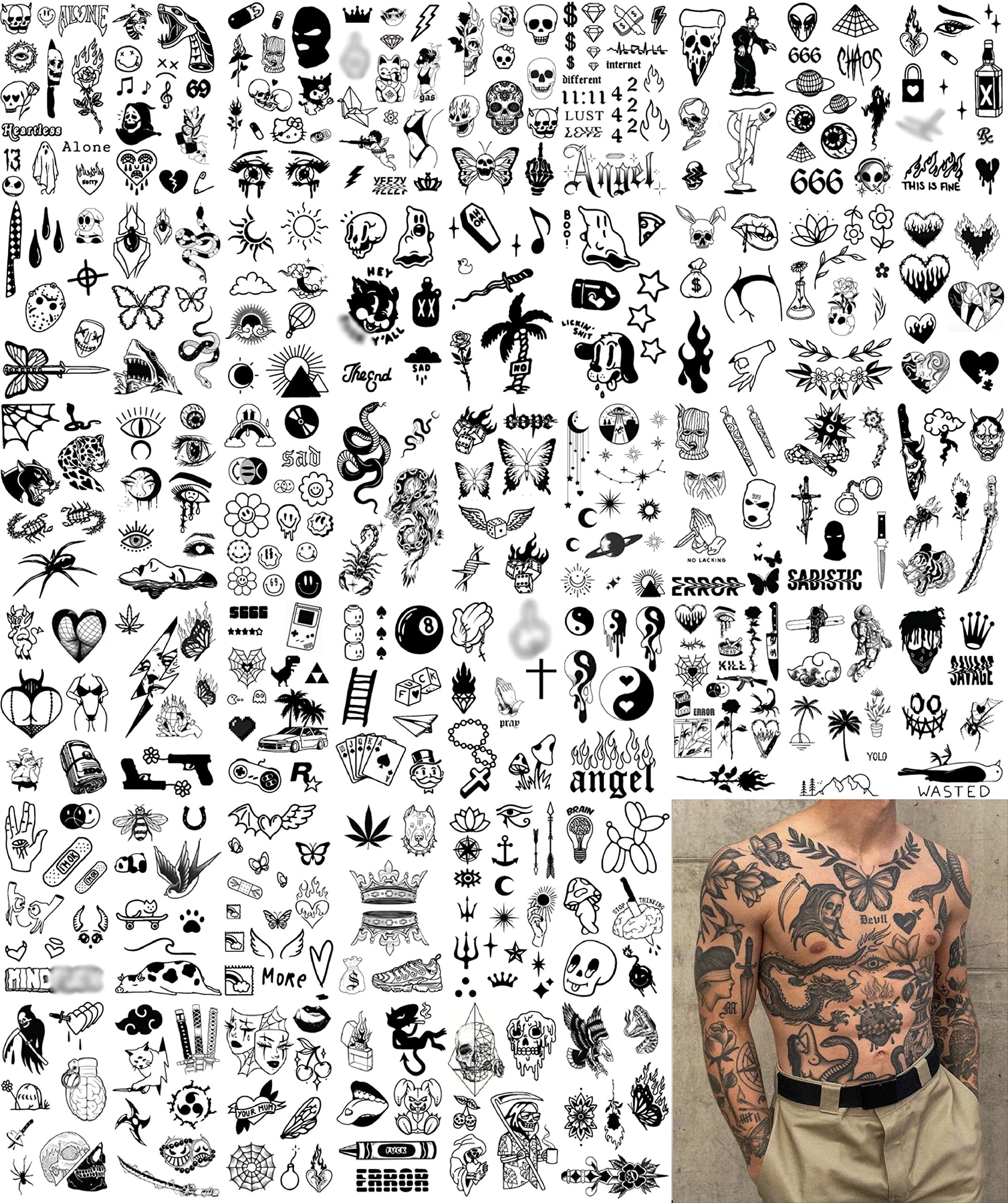 Black Tattoo Flash Sheets Tattoos: Black Ink Vending Tattoos (300 Ct)
