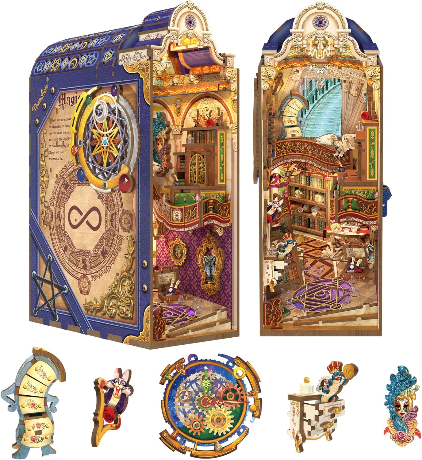 Amazon.com: Tonecheer DIY Book Nook Kit for Adults, 3D Wooden Puzzle ...