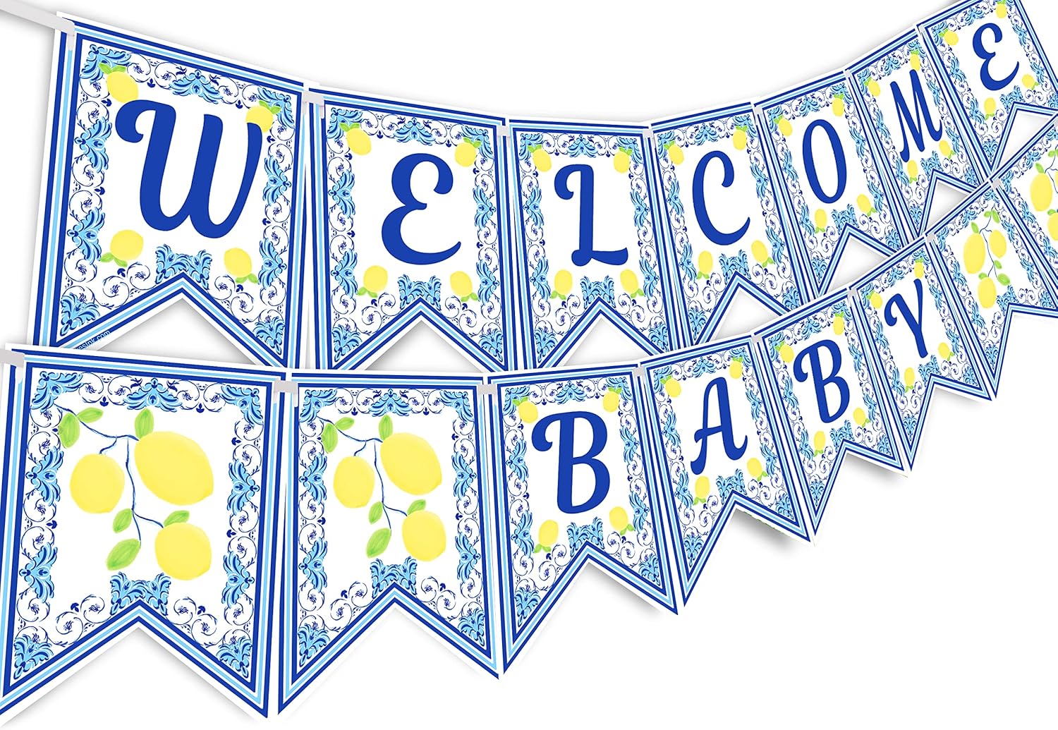 Amazon.com: Capri Lemon Welcome Baby Banner - Lemon Baby Shower Party ...