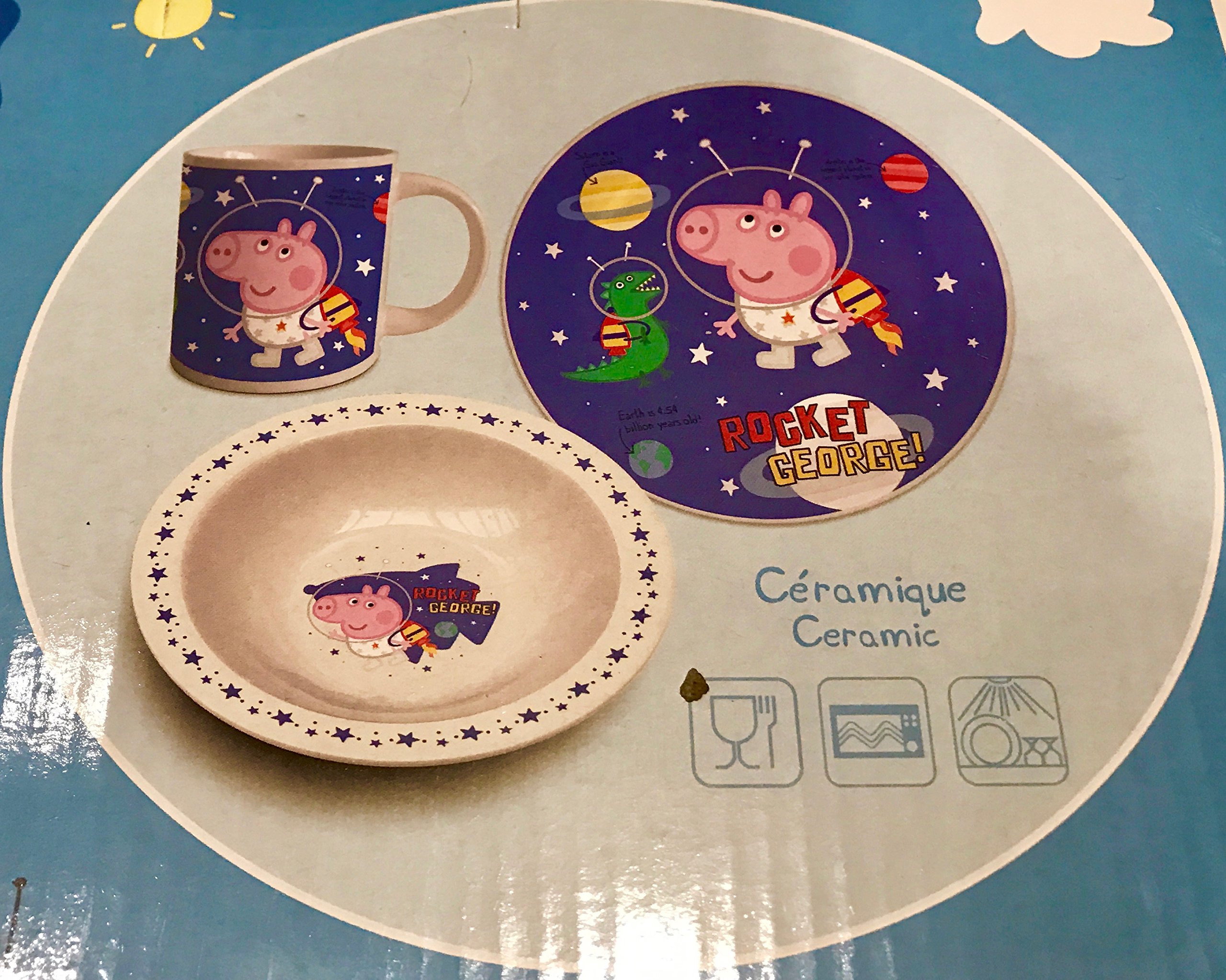 Peppa Pig George Pig Lunch Set - George Pig Space Scene Mug Plate ...