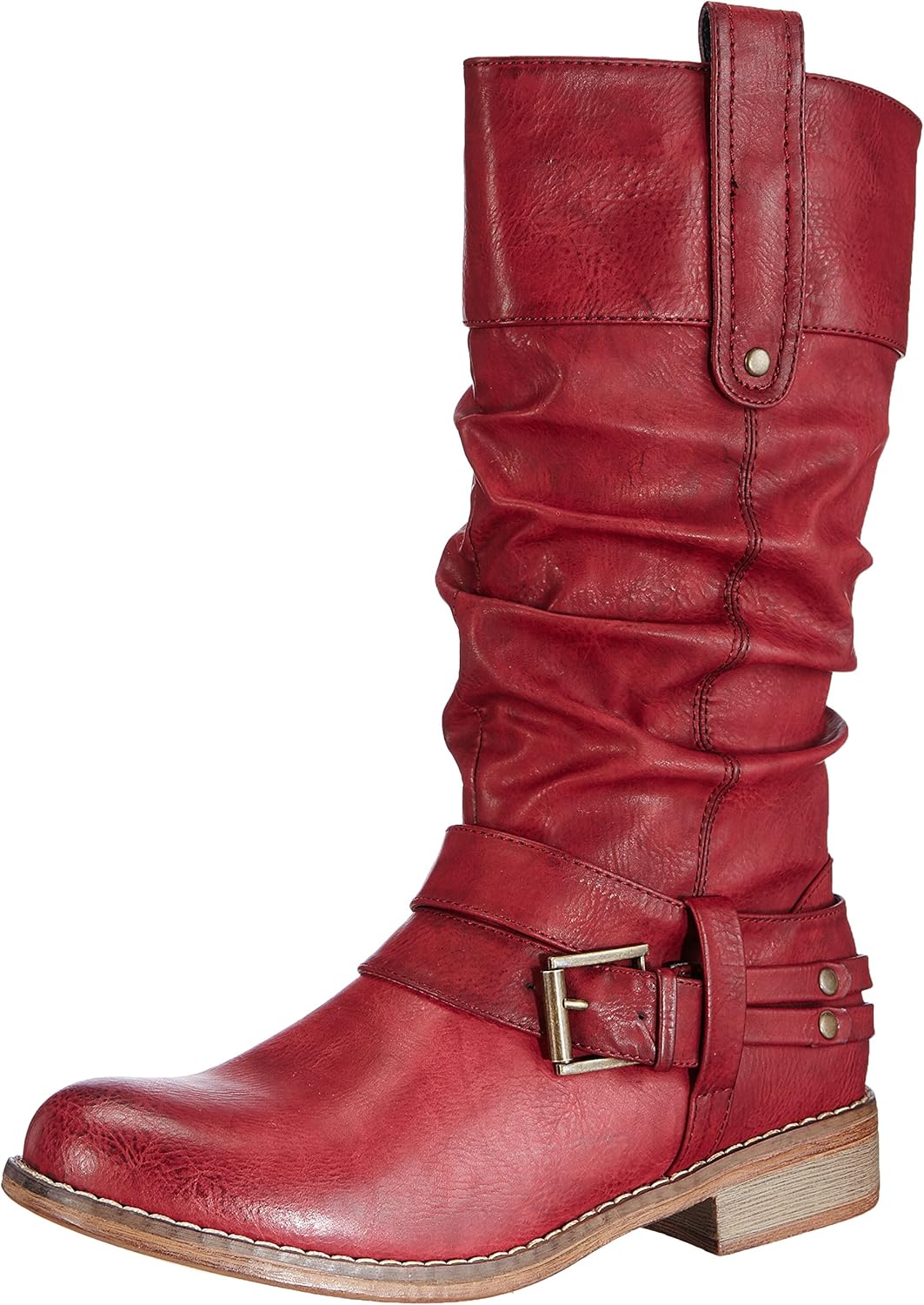 Rieker Women's 95672-35 Biker Boots, Red (Burgundy), 3.5 UK: Amazon.co ...