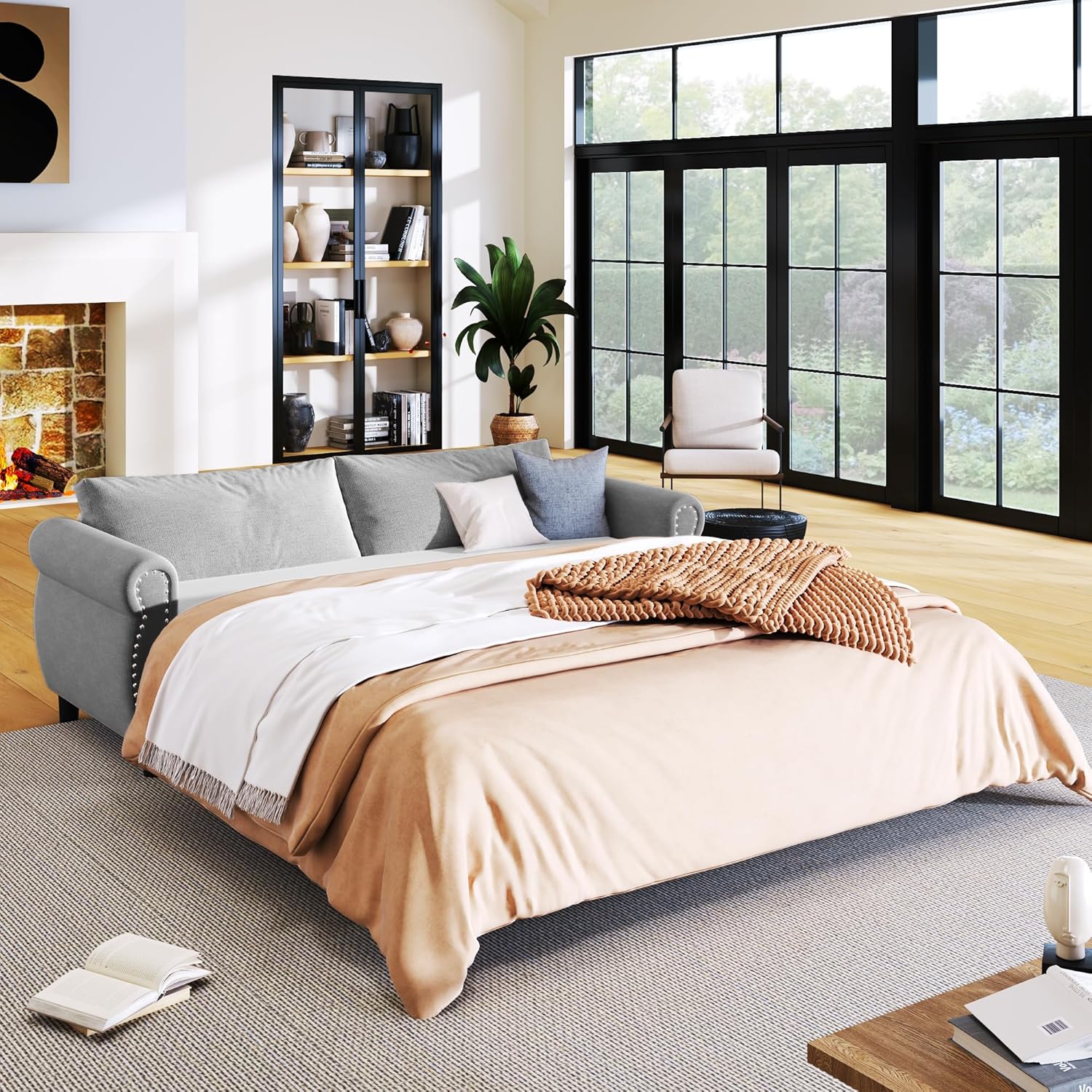 Amazon.com: Versatile 80.7'' 2-in-1 Sofa Bed Convertible Sleeper with ...