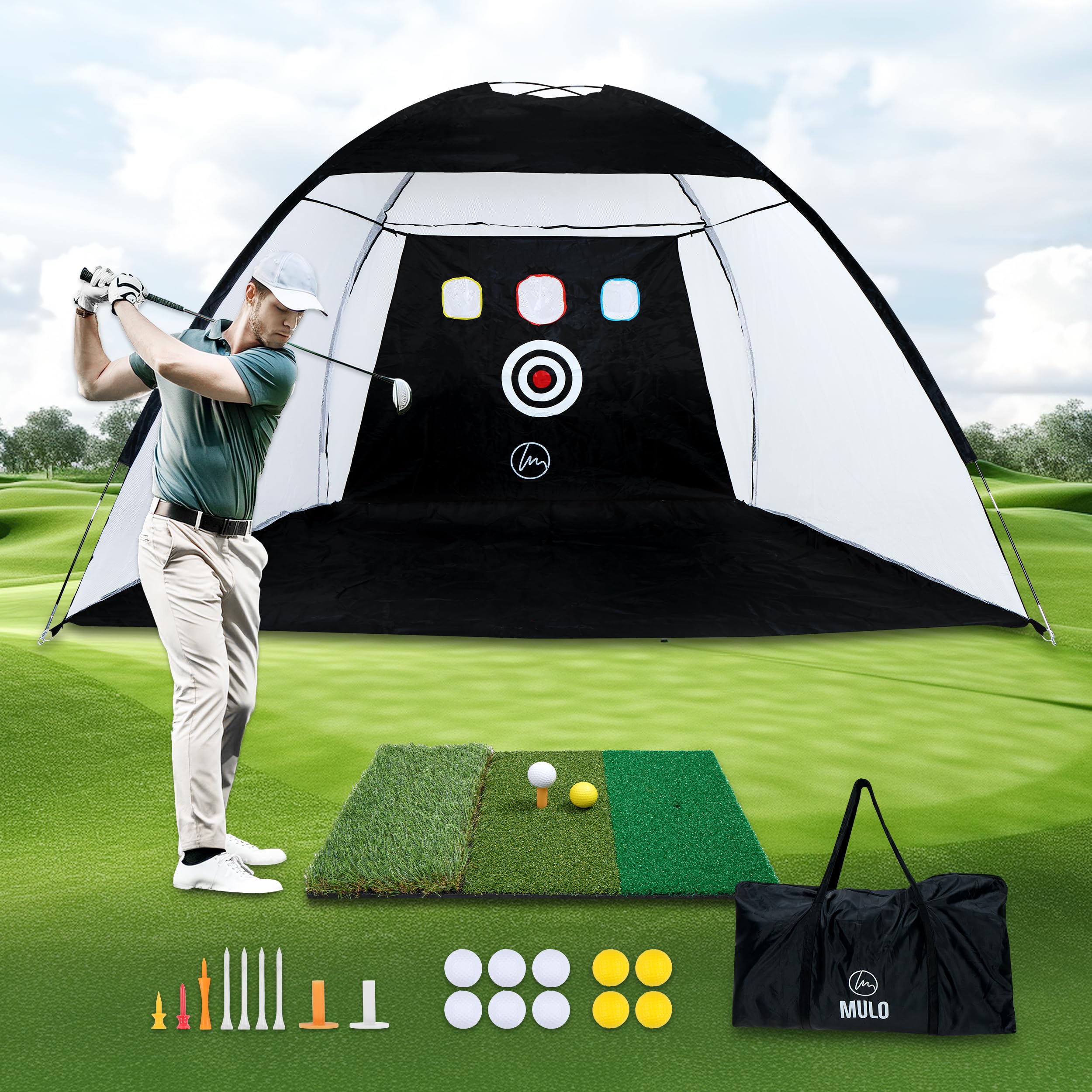 Amazon.com: Upgraded Golf Practice Net with New Foldable Hitting Mat ...