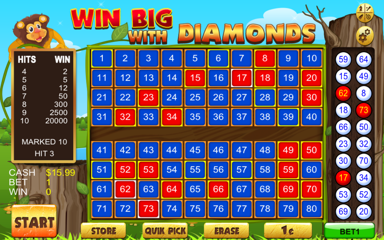 Diamond Treasure Keno - Absolute Keno Game FREE - App on Amazon Appstore