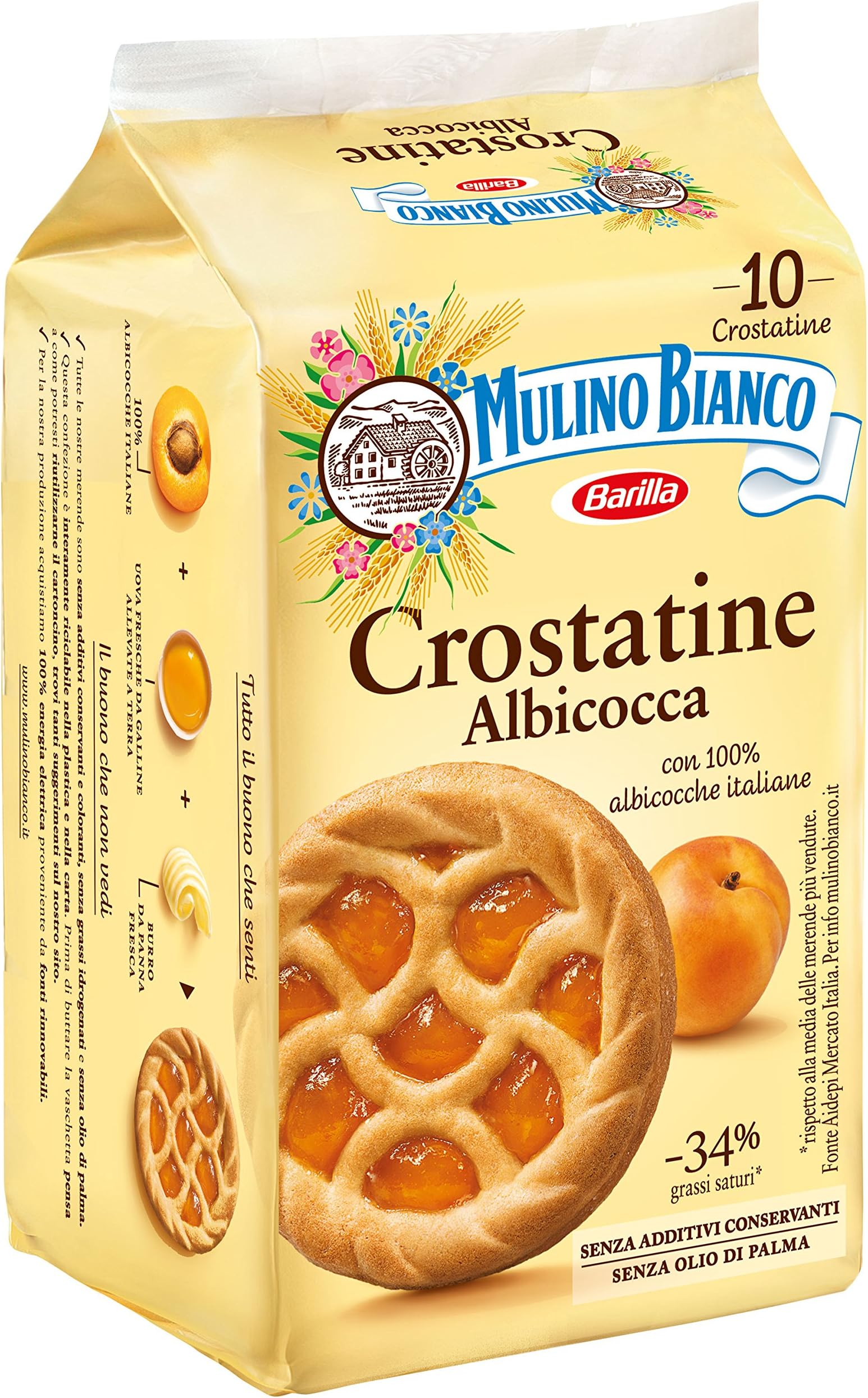 Amazon.com : Mulino Bianco Crostatine con Confettura di Albicocca ...