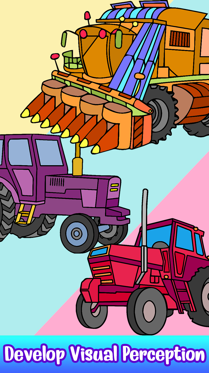 Tractors Color By Number Book - Vehicles Coloring Game - App on the ...