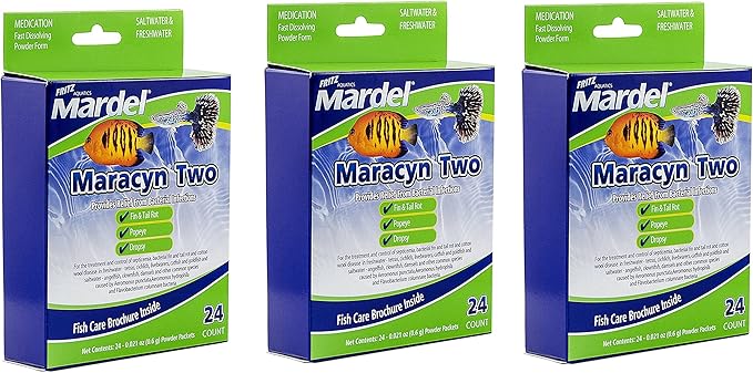 Fritz Aquatics 72 Count Mardel Maracyn 2 Treatment (3 Packages with 24 ...
