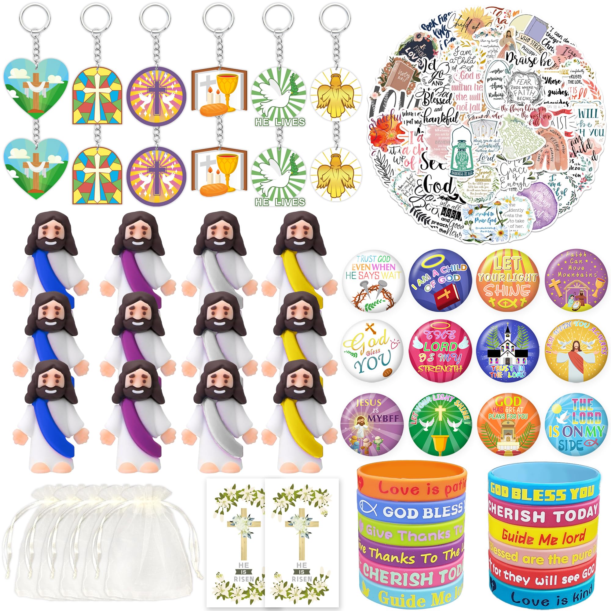 Amazon.com: Tazimi 122 PCS Christian Bible Party Favors Jesus Party ...