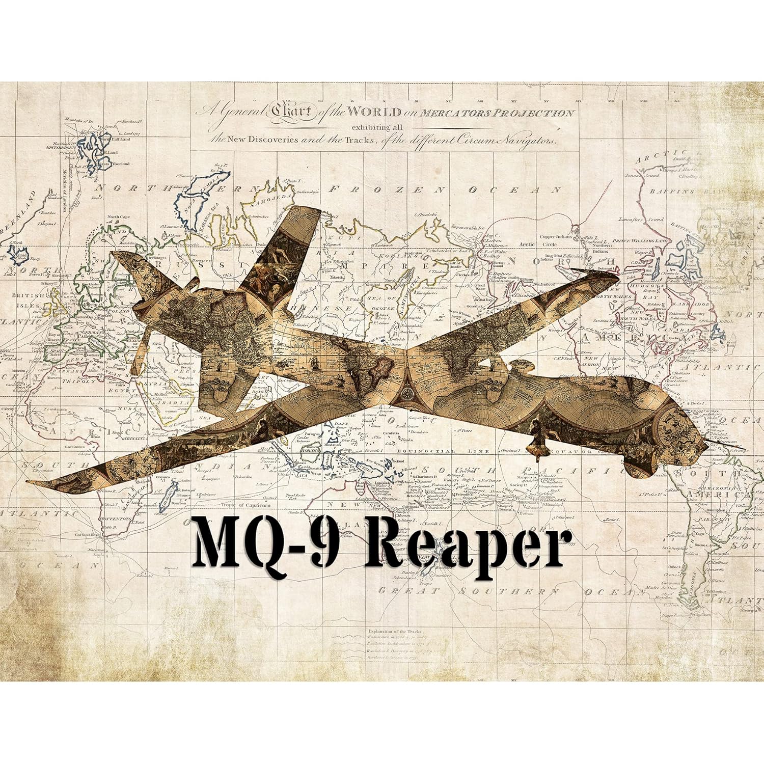 Amazon.com: General Atomics MQ-9 Reaper UAV Wall Art Print Poster ...