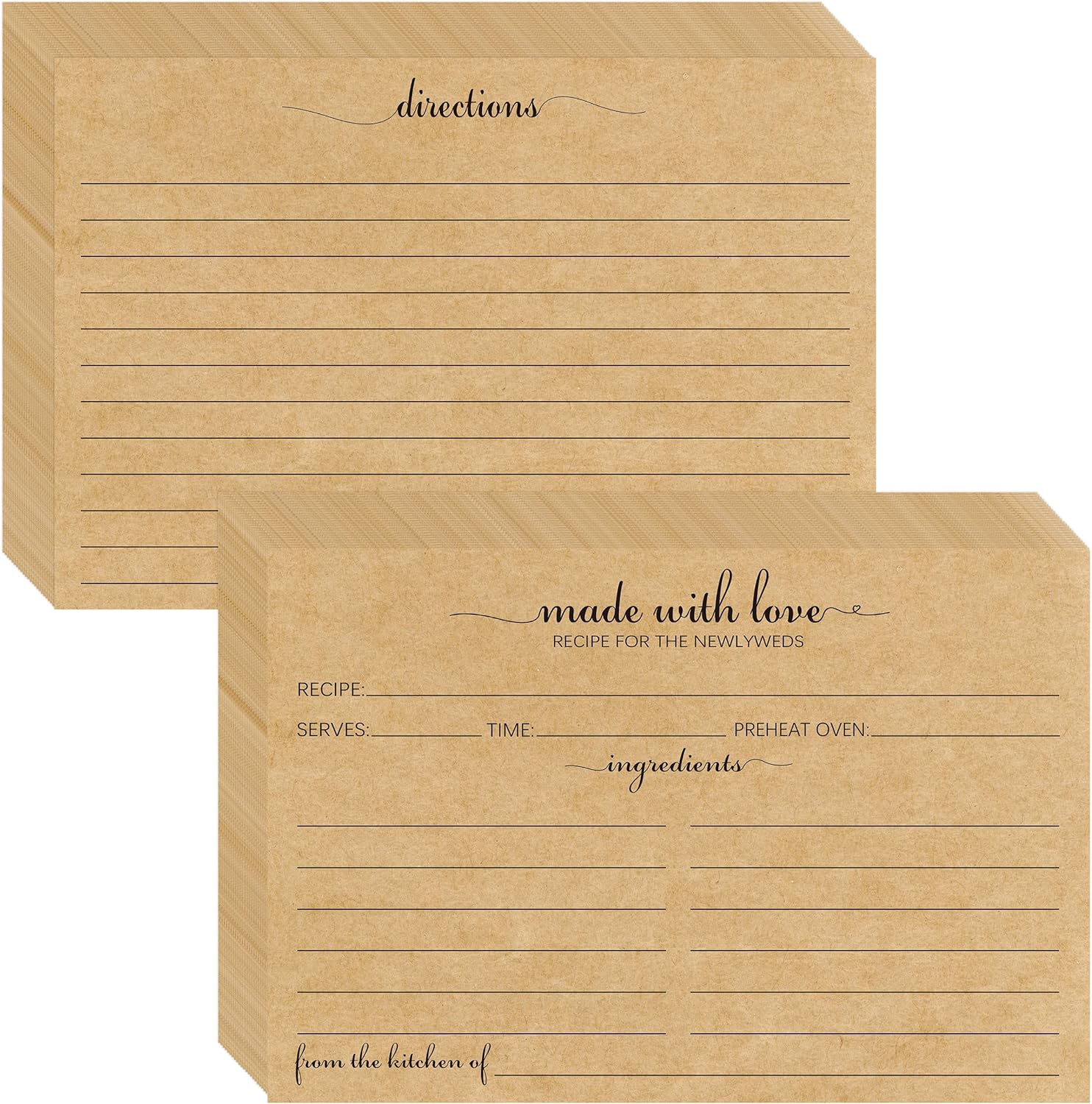 Amazon.com: MOKTREGD 4x6 Recipe Cards for the Newlyweds, 100 Pack ...