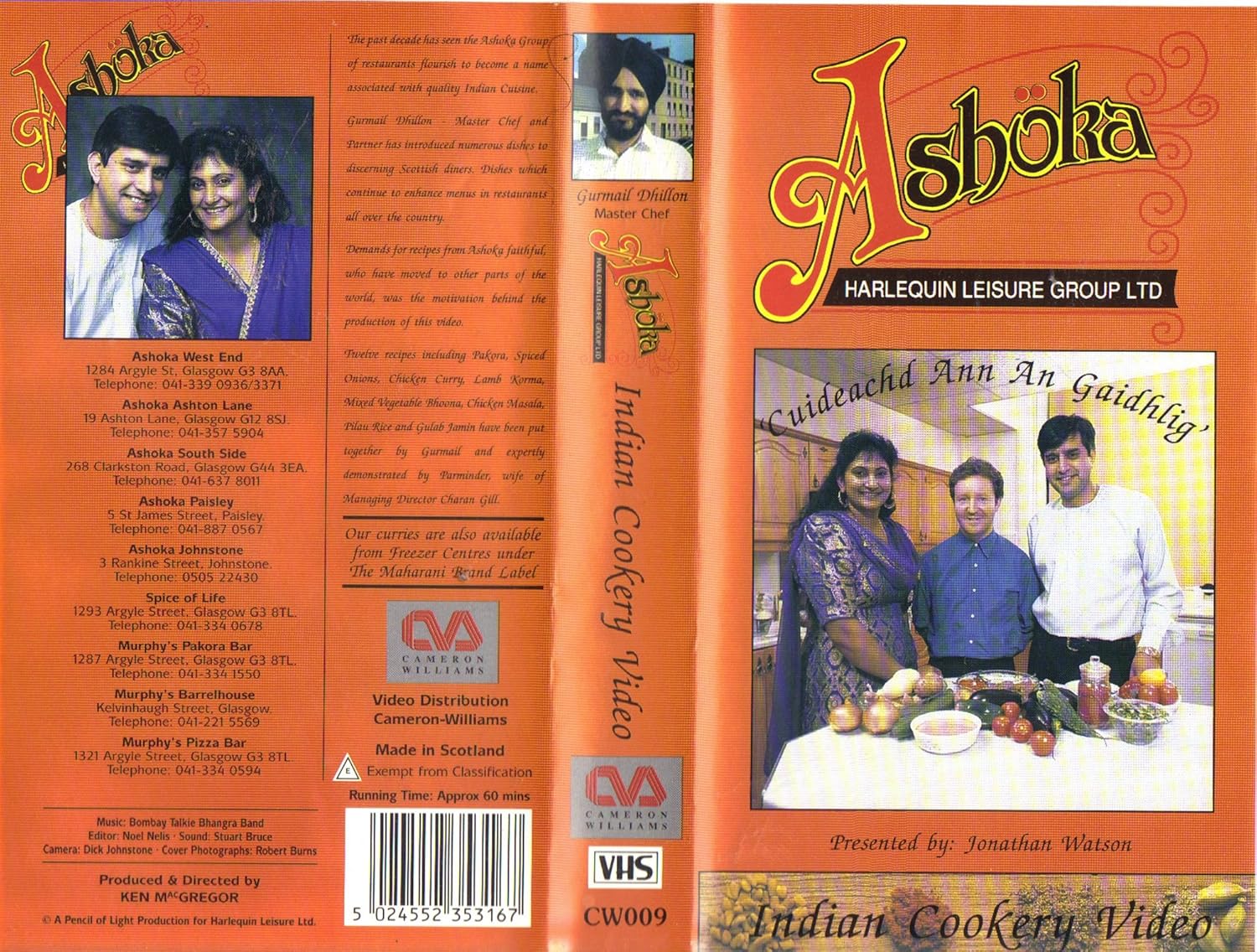 Ashoka: Indian Cookery Video [VHS] : Jonathan Watson, Jonathan Watson ...