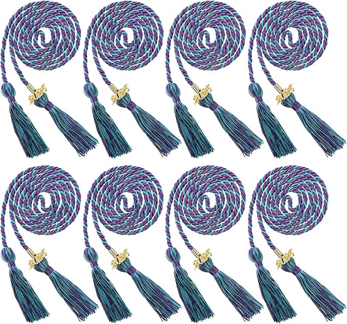 Amazon.com: Woanger 8 Pcs Purple and Green Graduation Cords 67 Inch ...