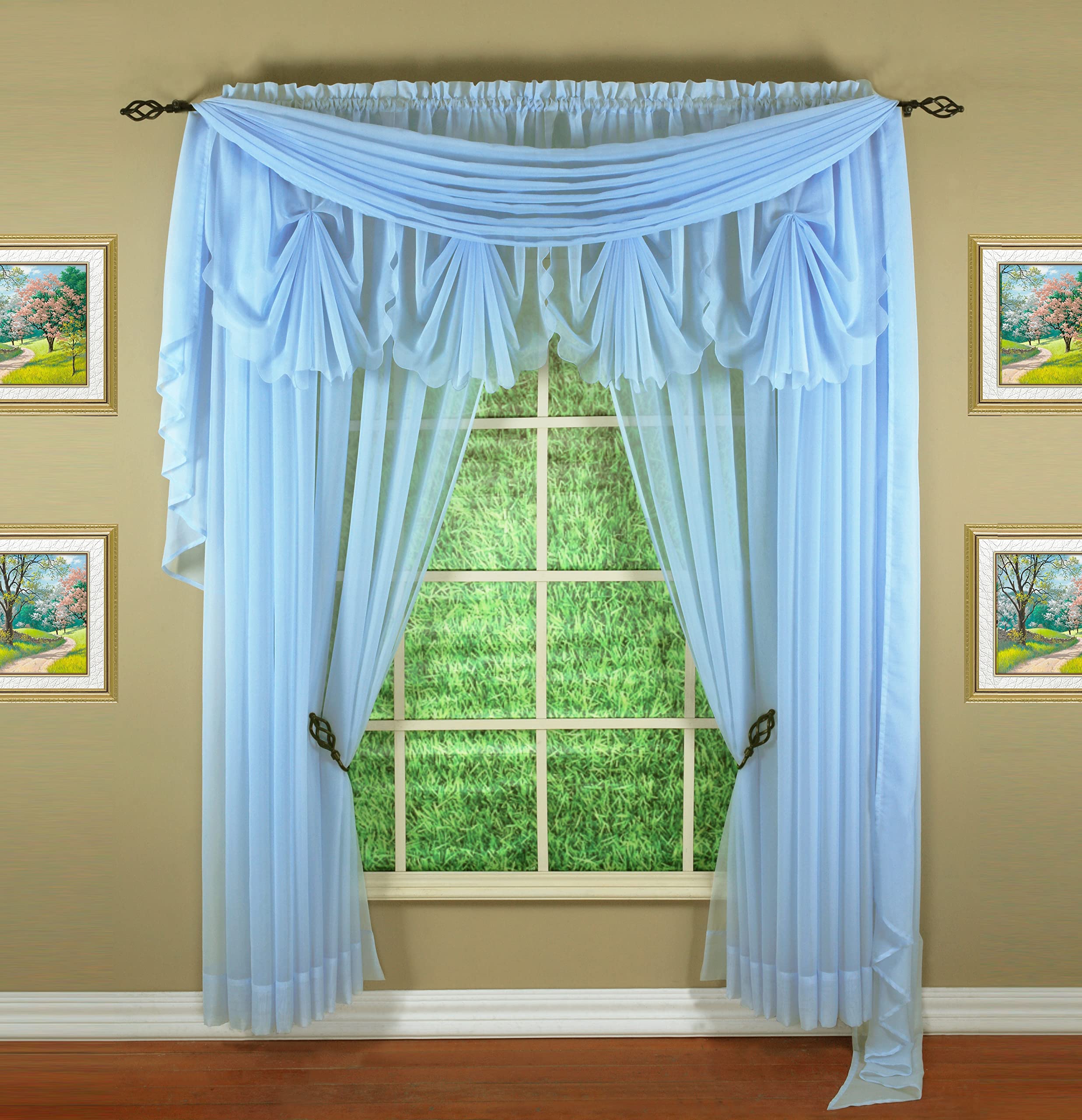 Amazon.com: Today's Curtain Emelia Original Voile Panel 95", Sky Blue ...