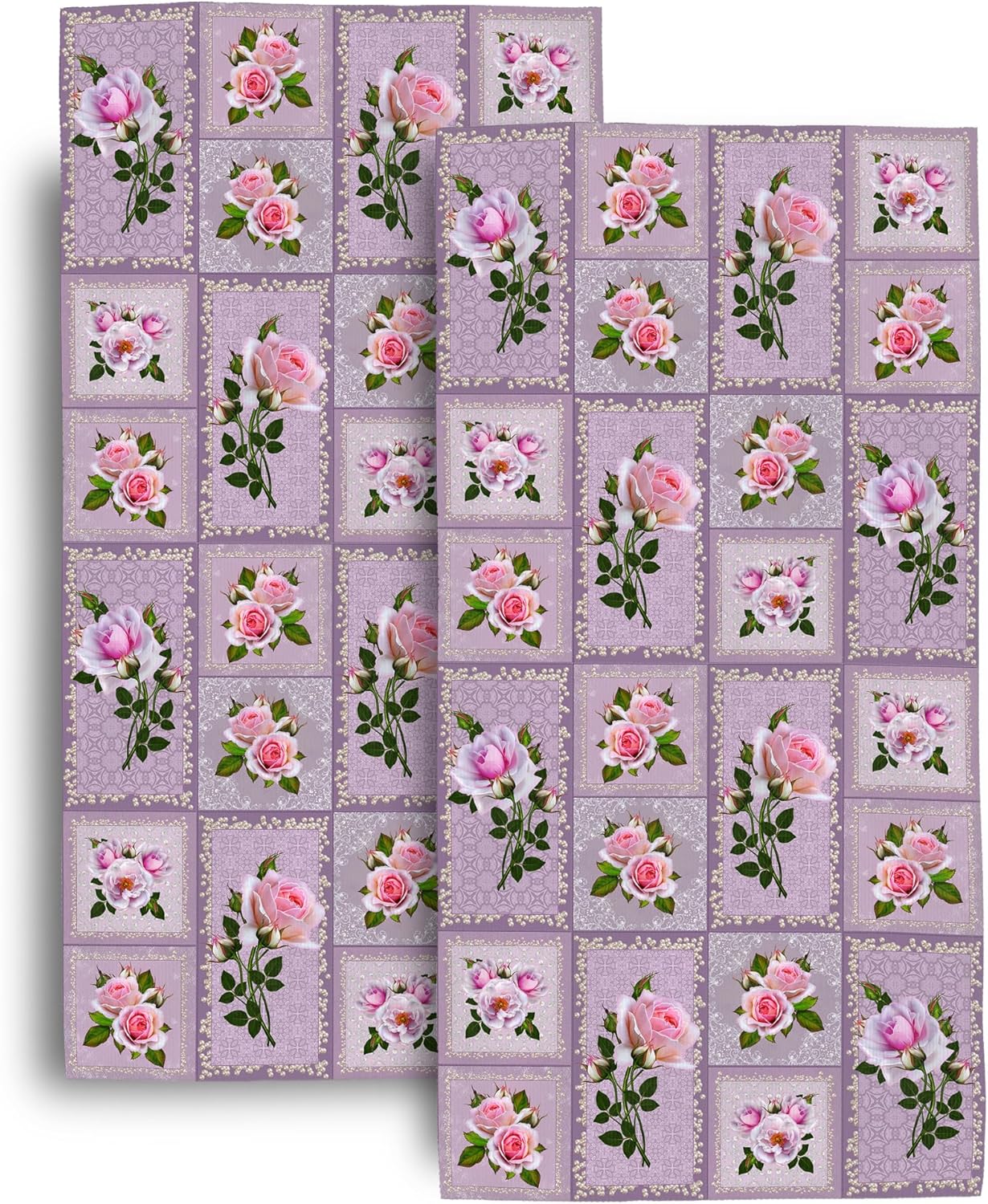 Amazon.com: Pink Roses Flower Bathroom Hand Towels Set of 2,Decorative ...
