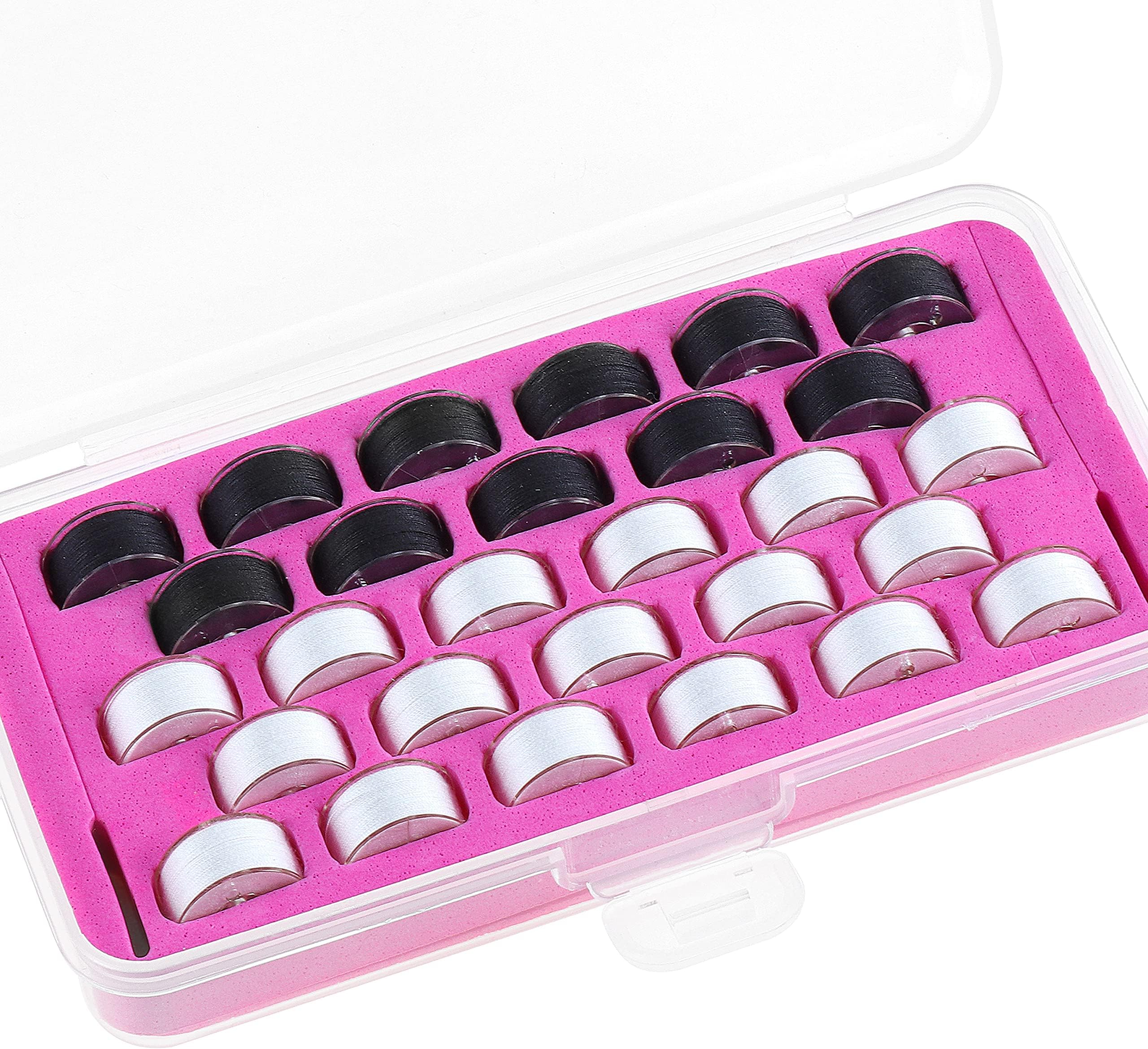 New brothread 144pcs White 60S/2(90WT) Prewound Bobbin Thread Plastic ...