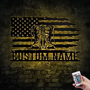 Amazon.com: WODORO Custom Veteran Military Armed Forces Metal Sign with ...